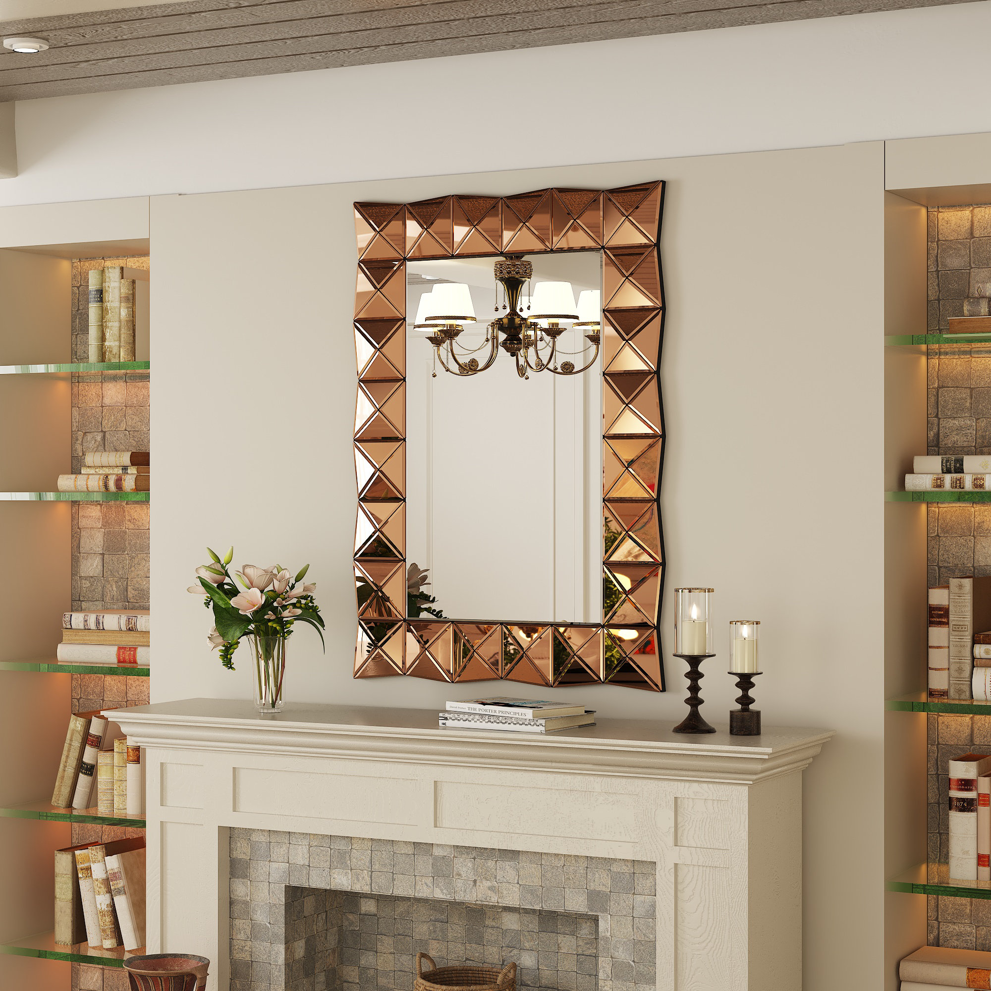 Mercer41 Gold-Rimmed Decorative Glass Mirror | Wayfair