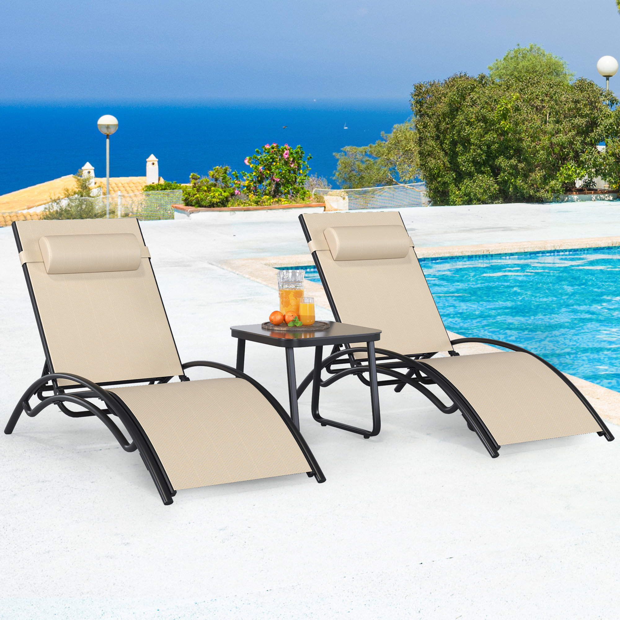 Wrought Studio™ Outdoor Lounge Chair And Side Table (set of 2 with ...