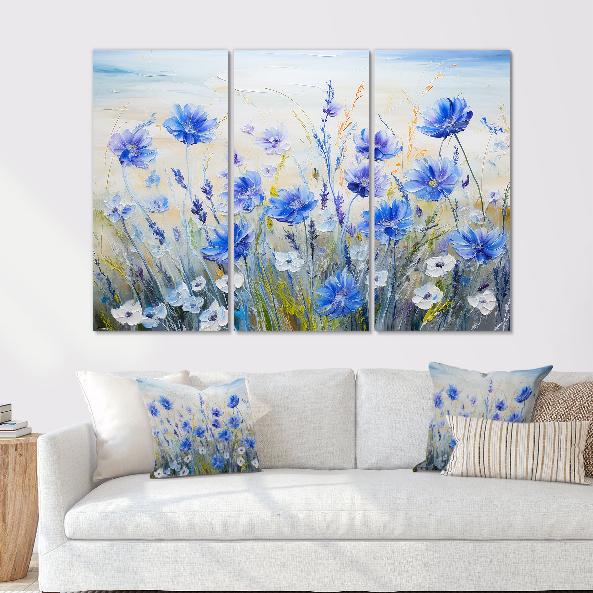 Red Barrel Studio® Cornflowers Serenity Flowers Field - Flower Field ...