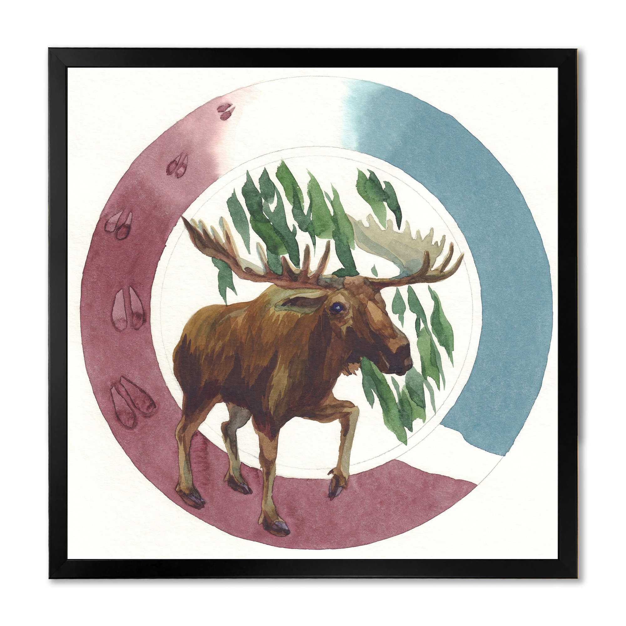 Millwood Pines Multicoloured Moose Cartoon - Traditional Canvas Art ...