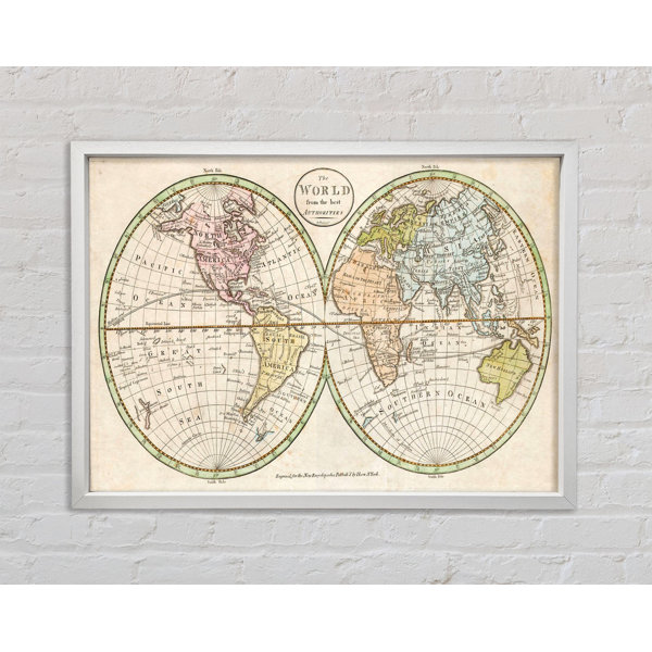 Bright Star Map Of The World Pre American Map - Single Picture Frame ...