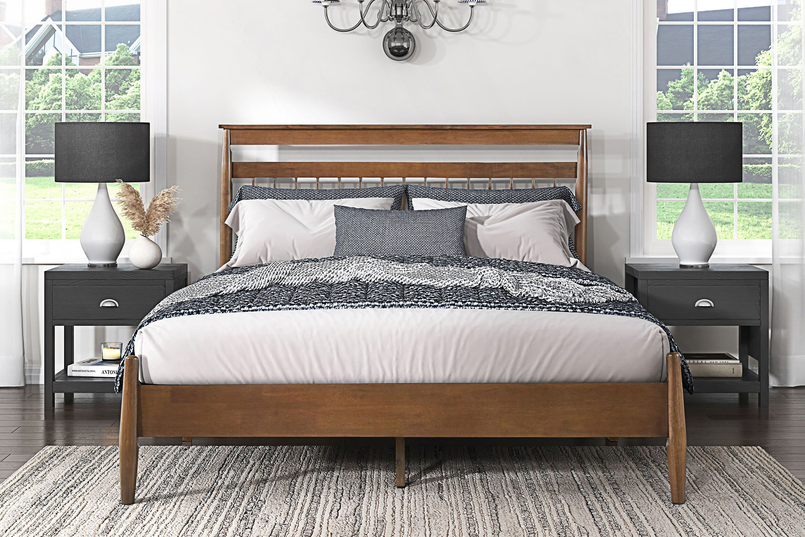 Latitude Run® Transitional Design Platform Bed With Slat Headboard ...