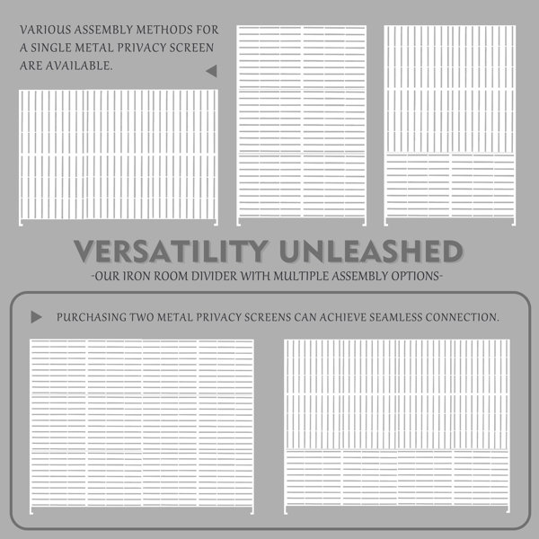 Kozyard Metal Privacy Screen Decorative Outdoor Divider With Stand ...