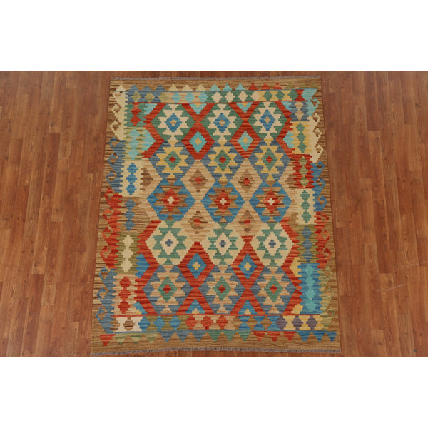Rugsource Flatweave Wool Ikat Rug | Wayfair