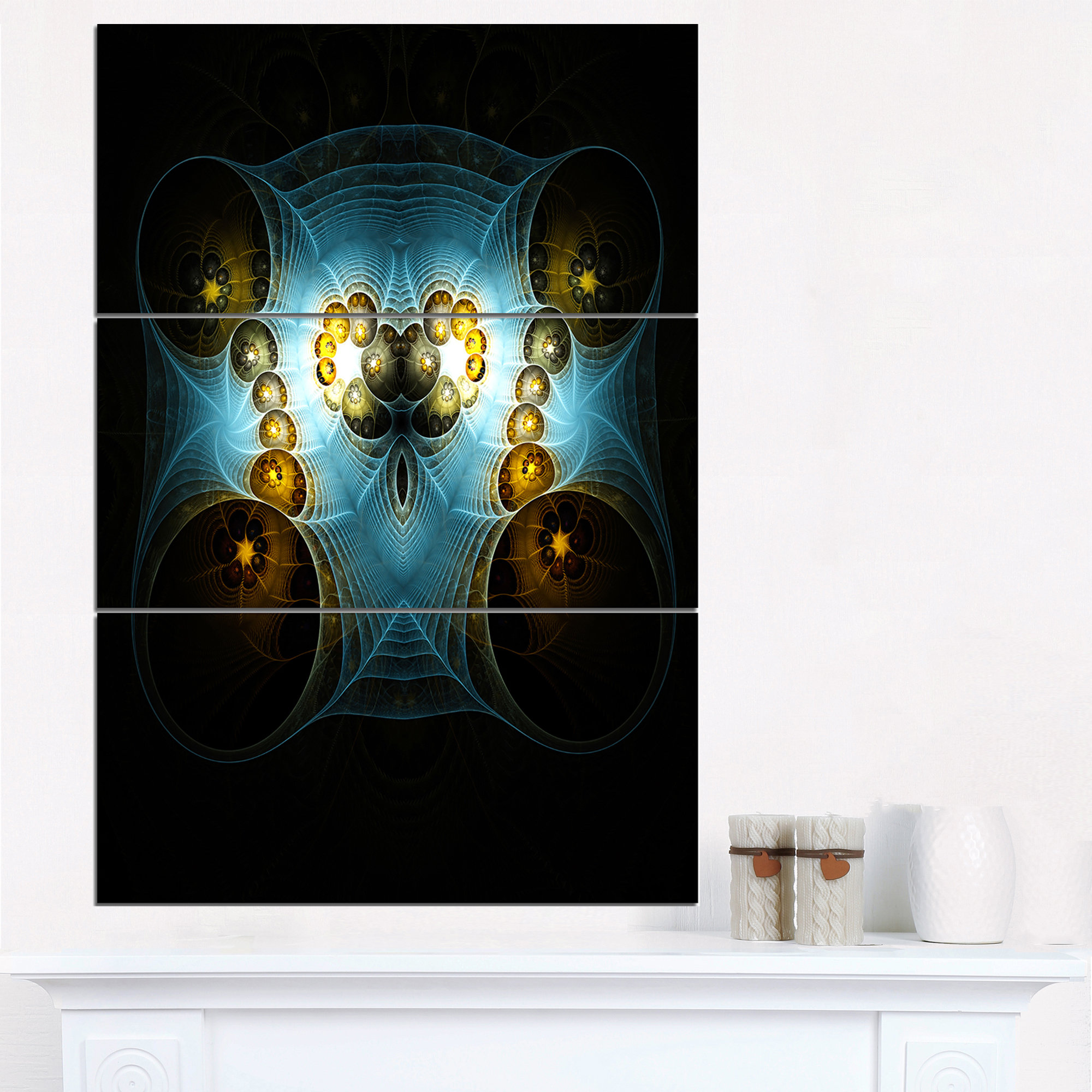 East Urban Home Unique Light Blue Fractal Design Pattern - Multipanel ...