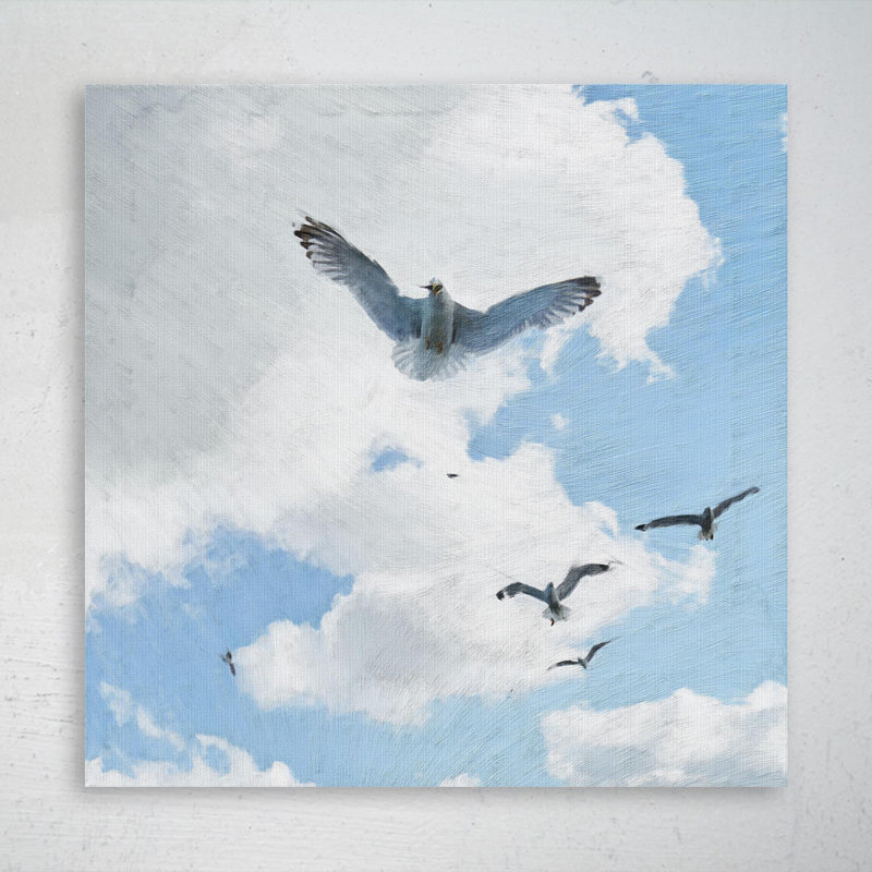 how to draw birds on sky