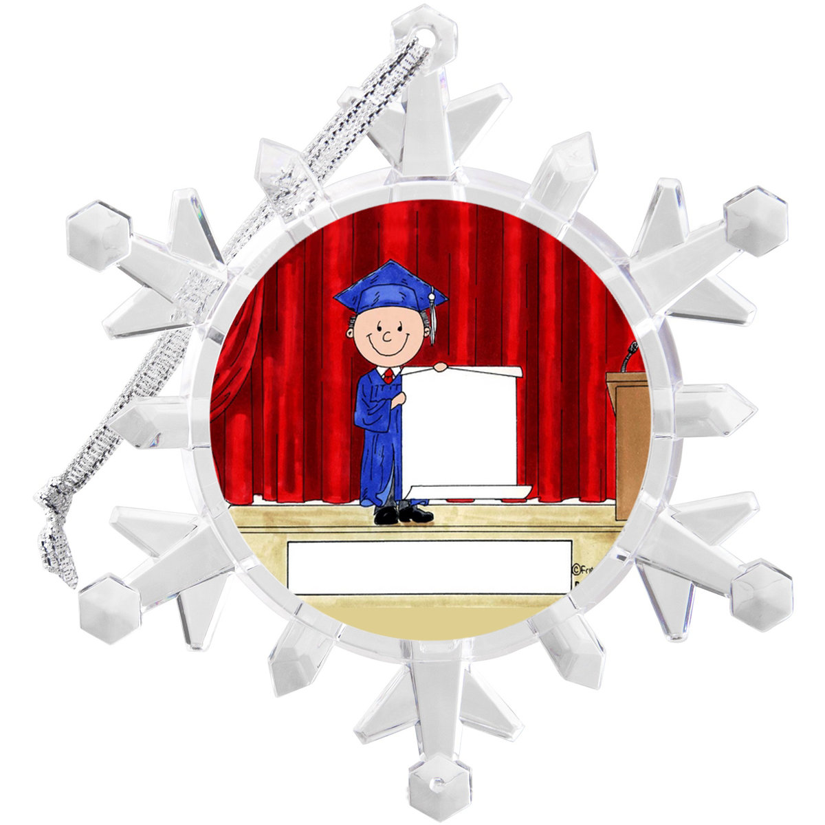 Printed Perfection Personalized Graduation - Male Lighted LED Snow ...