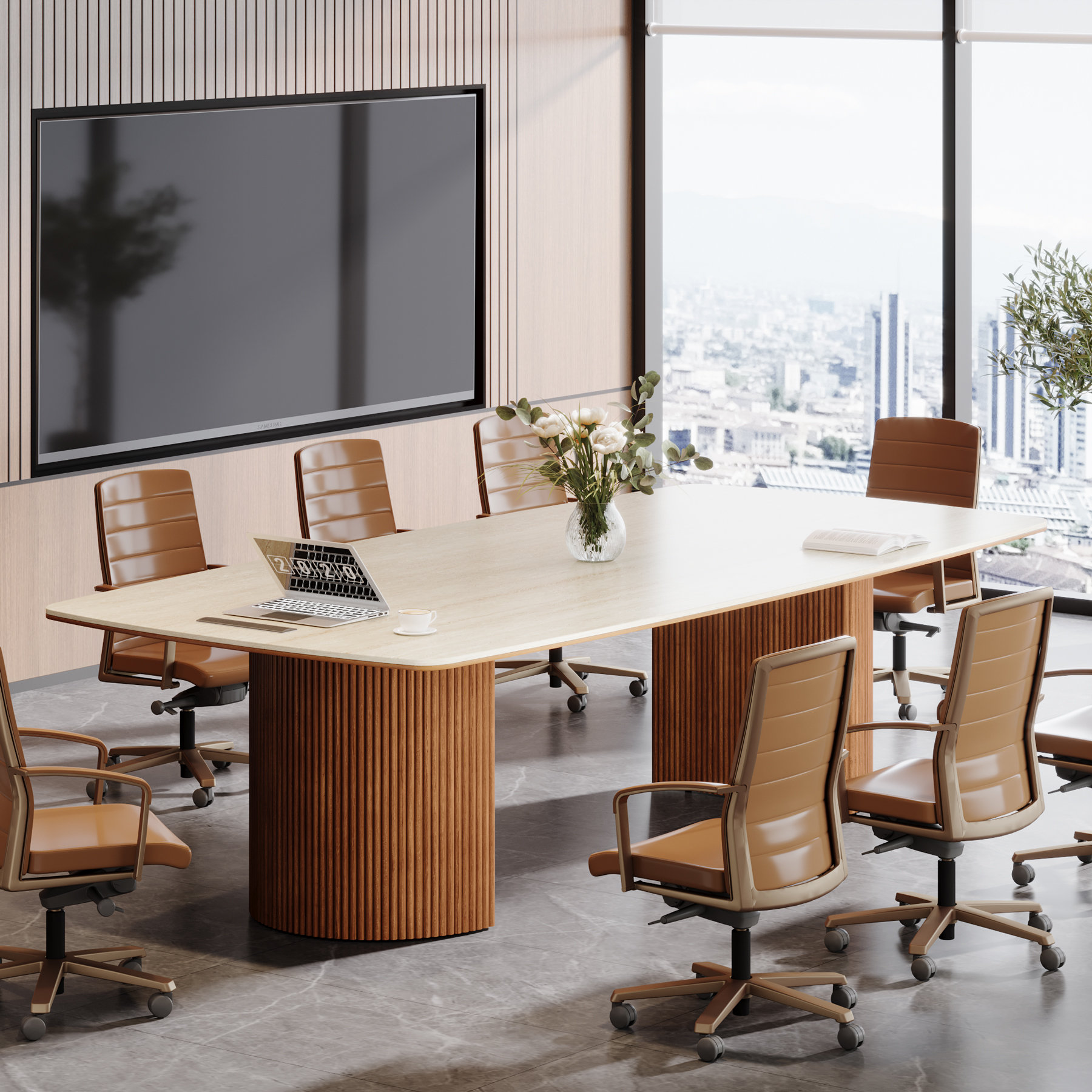 Inbox Zero Maydel 78.74'' Conference Table （1 item 2 packages） | Wayfair
