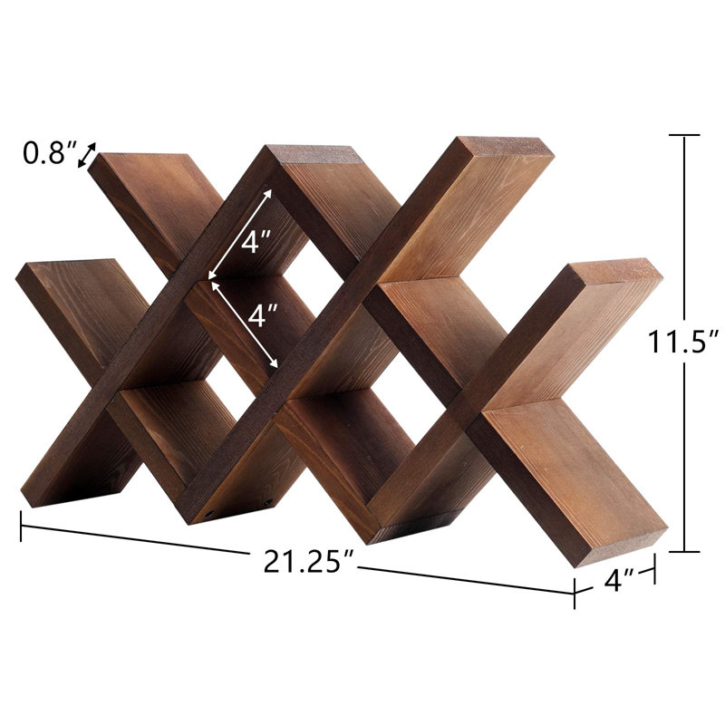 Latitude Run® Diannne 7 Bottle Solid Wood Freestanding Wine Bottle Rack ...