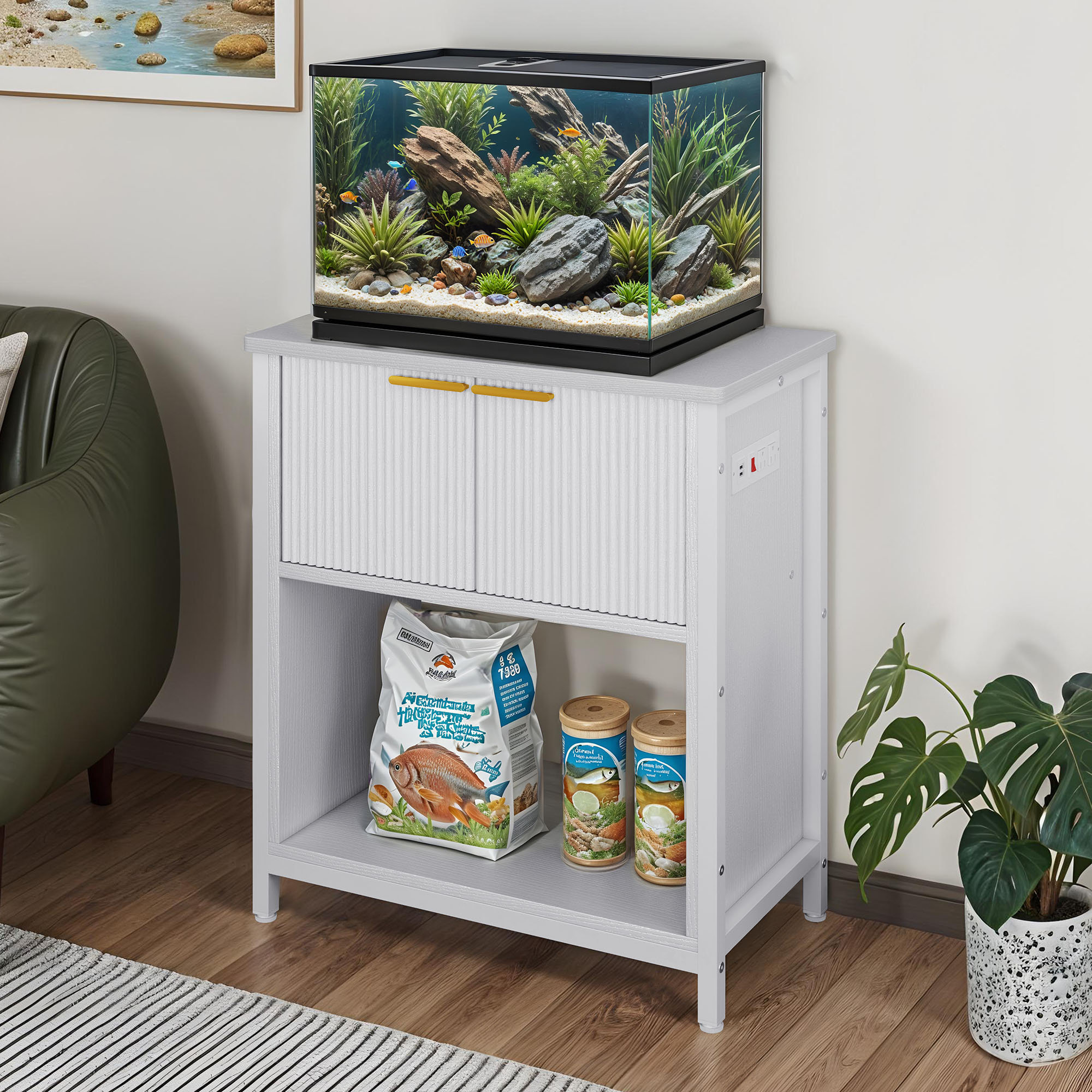 Tucker Murphy Pet™ Sturdy Metal Fish Tank Stand with Storage, 680 lbs ...