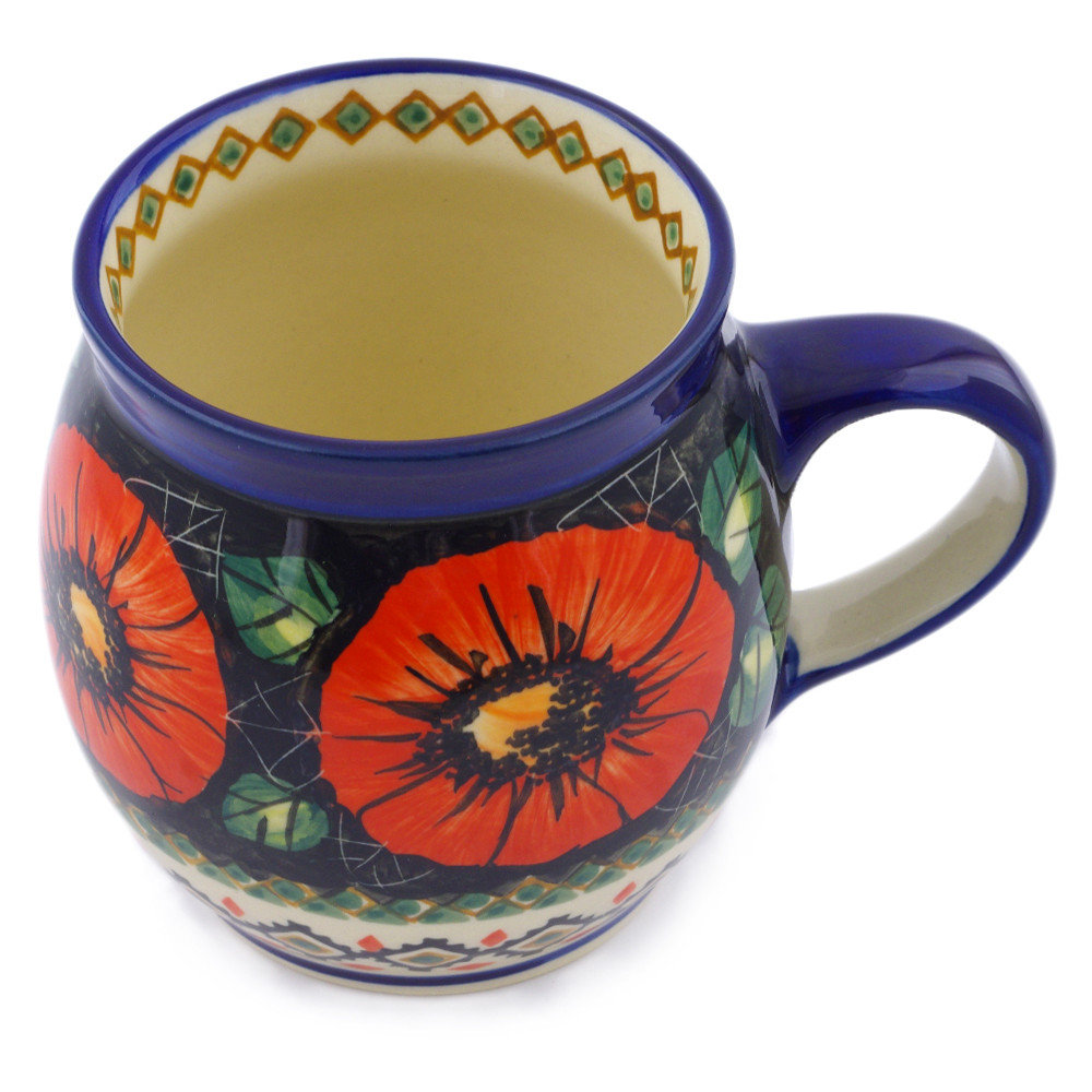 Polmedia Polish Pottery 17 Oz Stoneware Mug - Poppy Passion | Wayfair