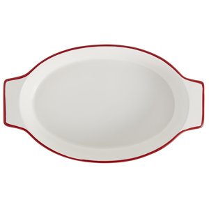 Denmark Tools for Cooks Stoneware Oval Baker Red Blue Rim Bistro | Wayfair