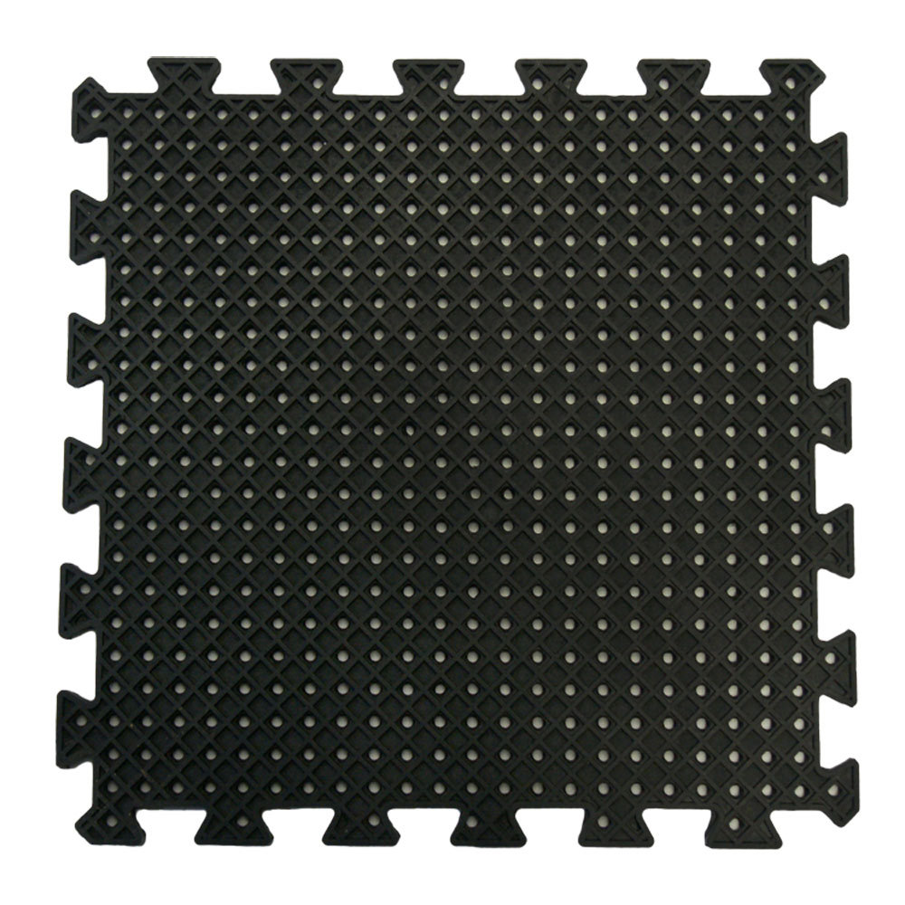 Rubber-Cal, Inc. Eco-Drain Interlock Garage Flooring Tiles in Black ...