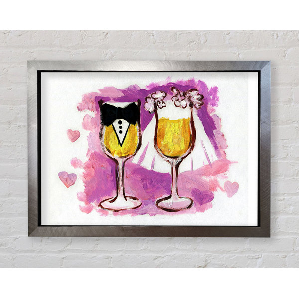 Happy Larry Champagne Toast The Bride And Groom Framed Print | Wayfair ...