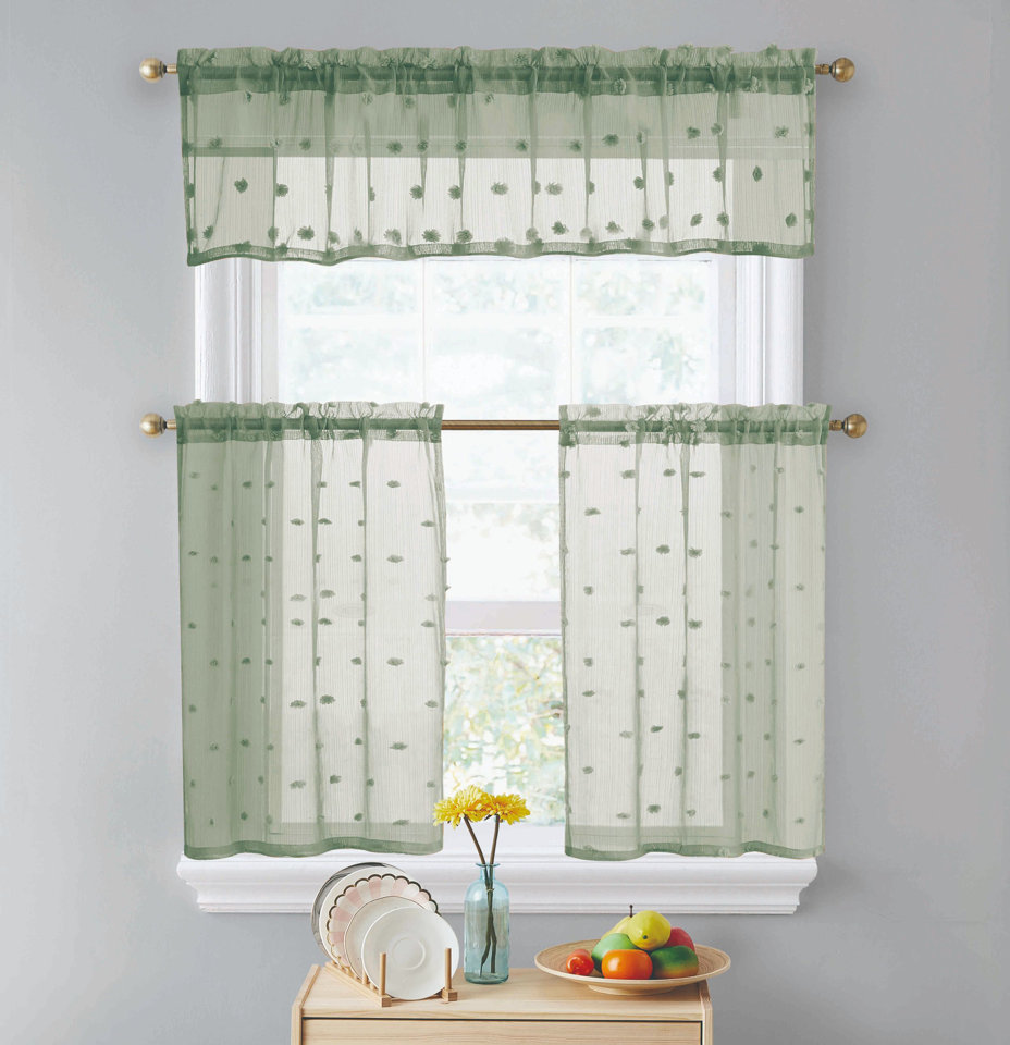 Winston Porter BT454-KC 3PC CARLISLE KITCHEN CURTAIN | Wayfair
