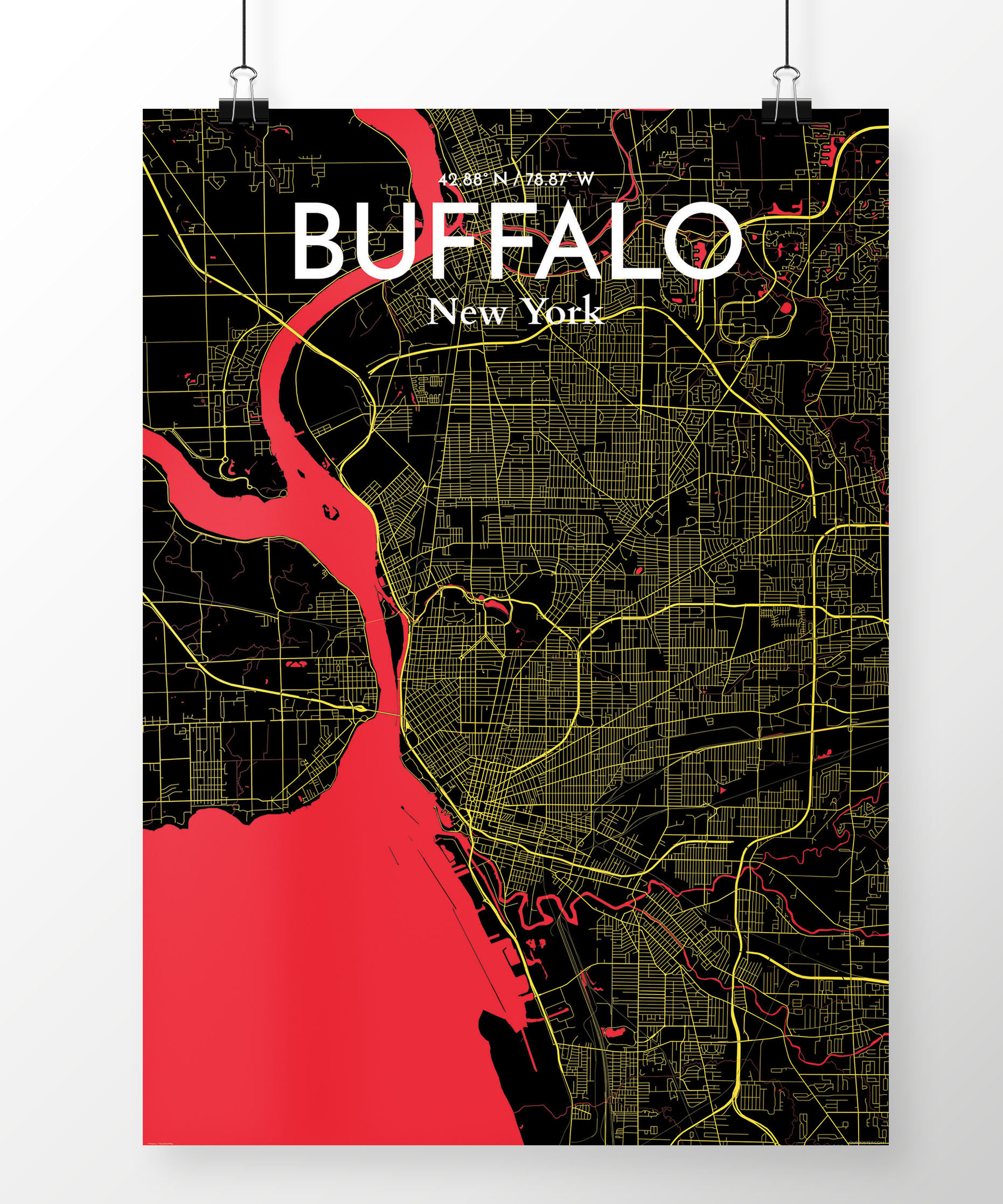 Williston Forge Buffalo City Map - Graphic Art Print | Wayfair