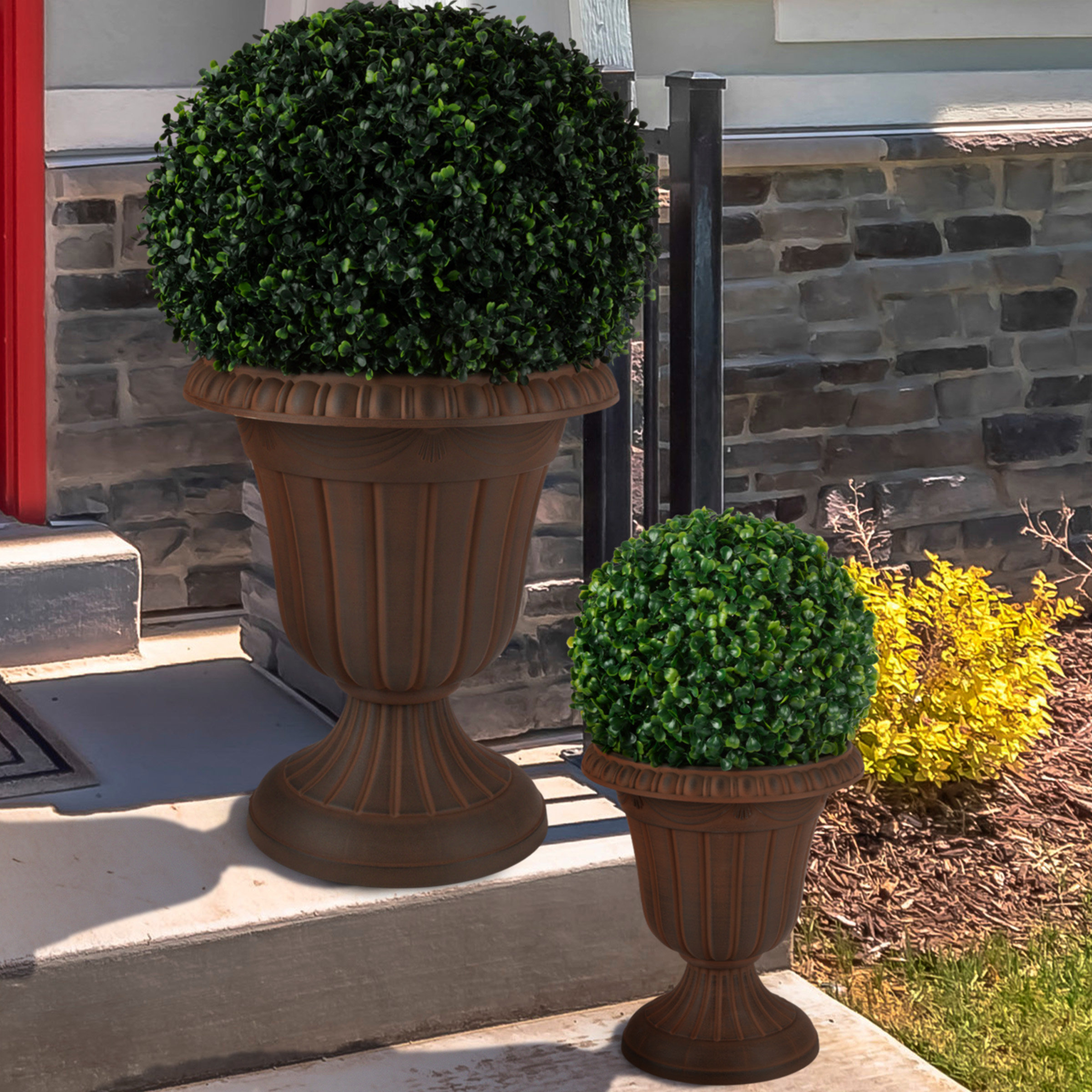Charlton Home Large and Small Urn Planter 2PK, White - Wayfair Canada