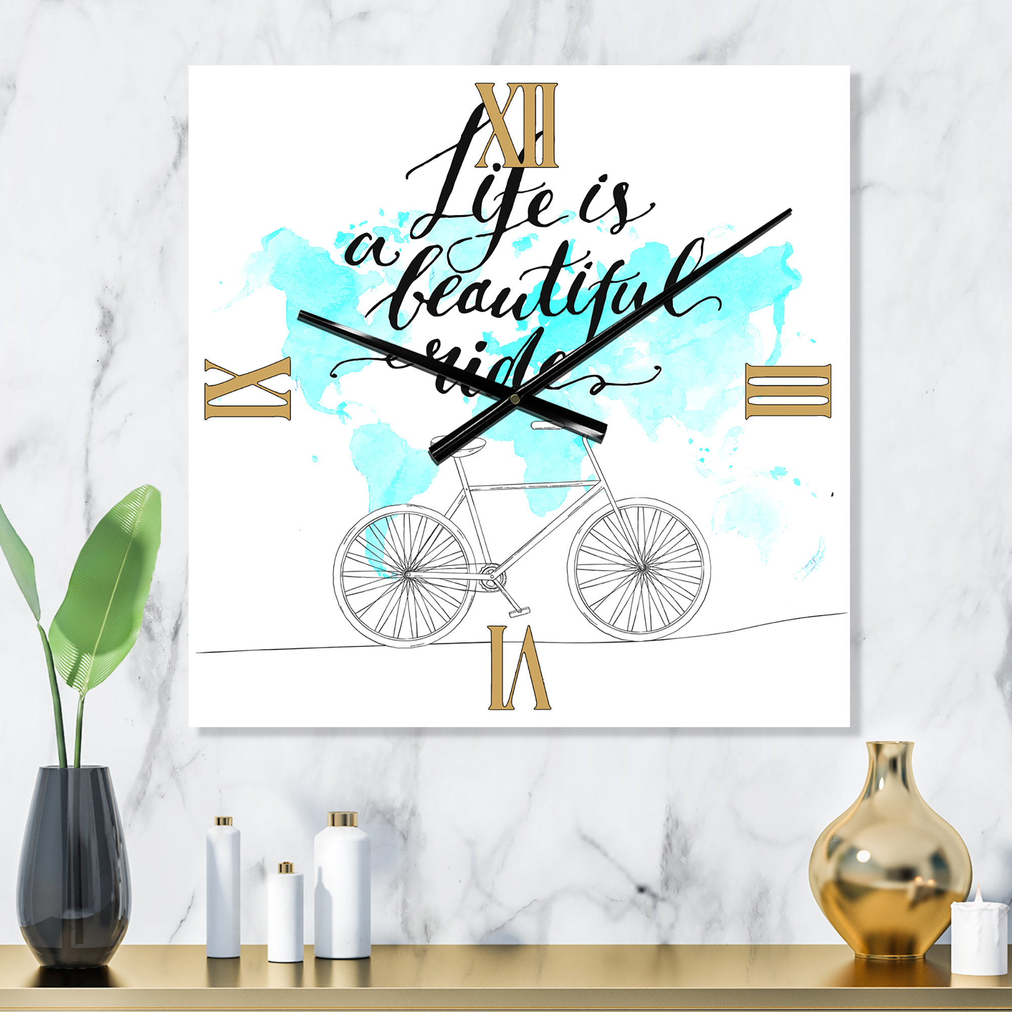 East Urban Home Life Is A Beautiful Ride - Traditional Wall Clock | Wayfair