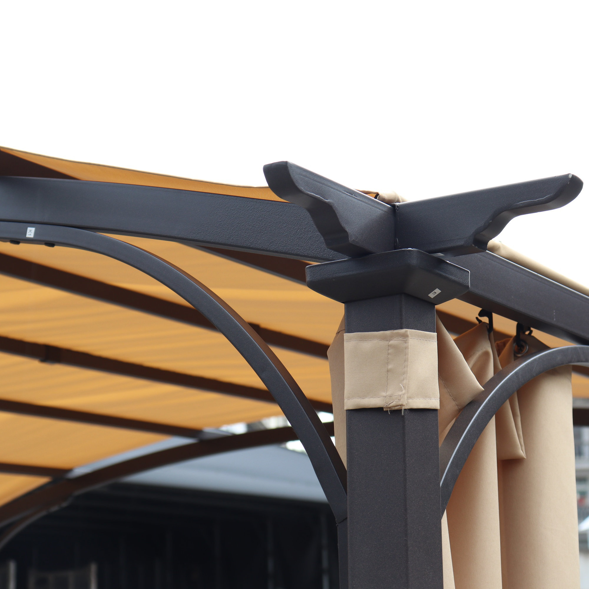 HomeViewto Patio Pergola Arched Gazebo With Waterproof Sun Shade ...