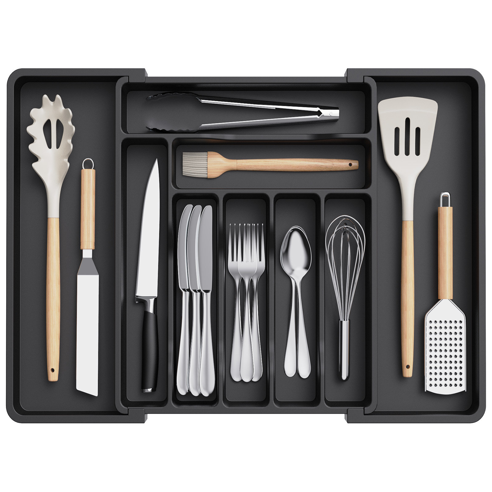 Rebrilliant Silverware Drawer Organizer, Expandable Utensil Organizer ...