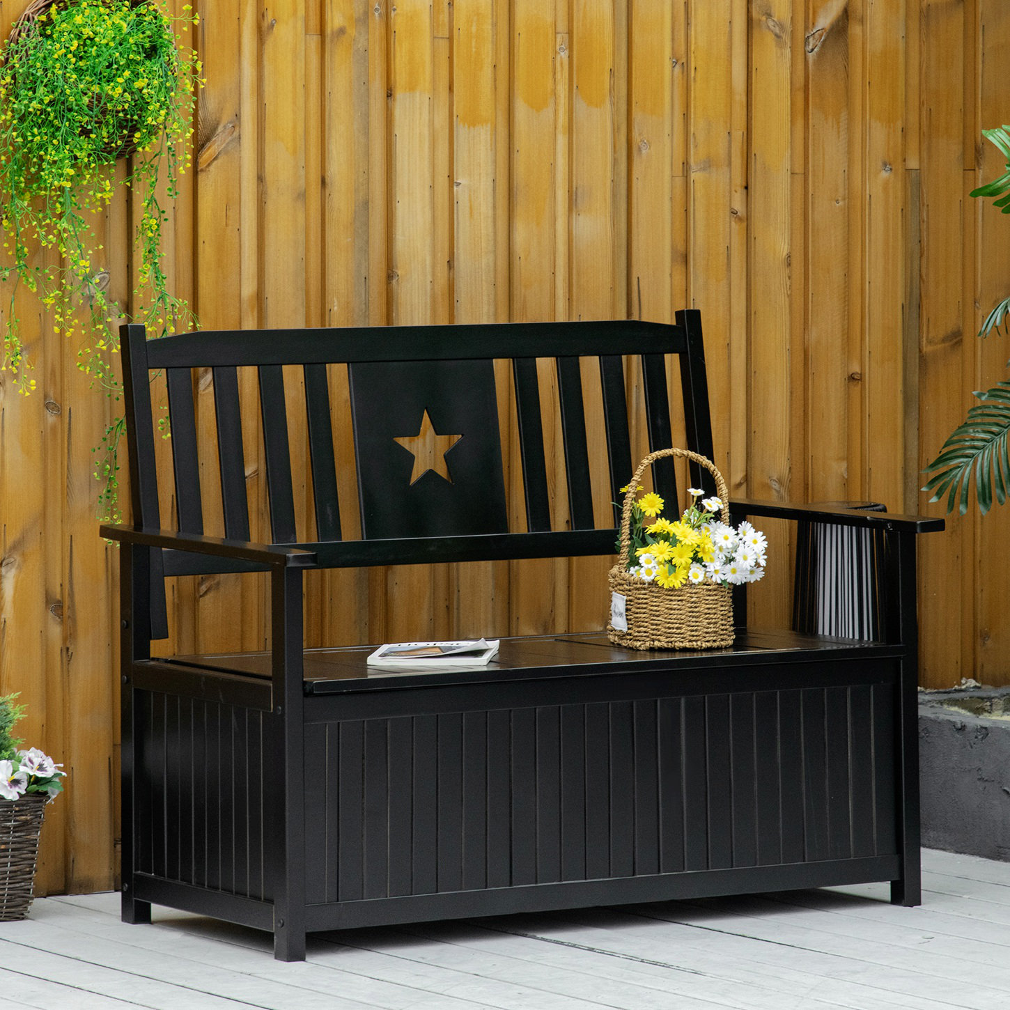 Red Barrel Studio® Outdoor Storage Bench, 43 Gallon Deck Box With ...