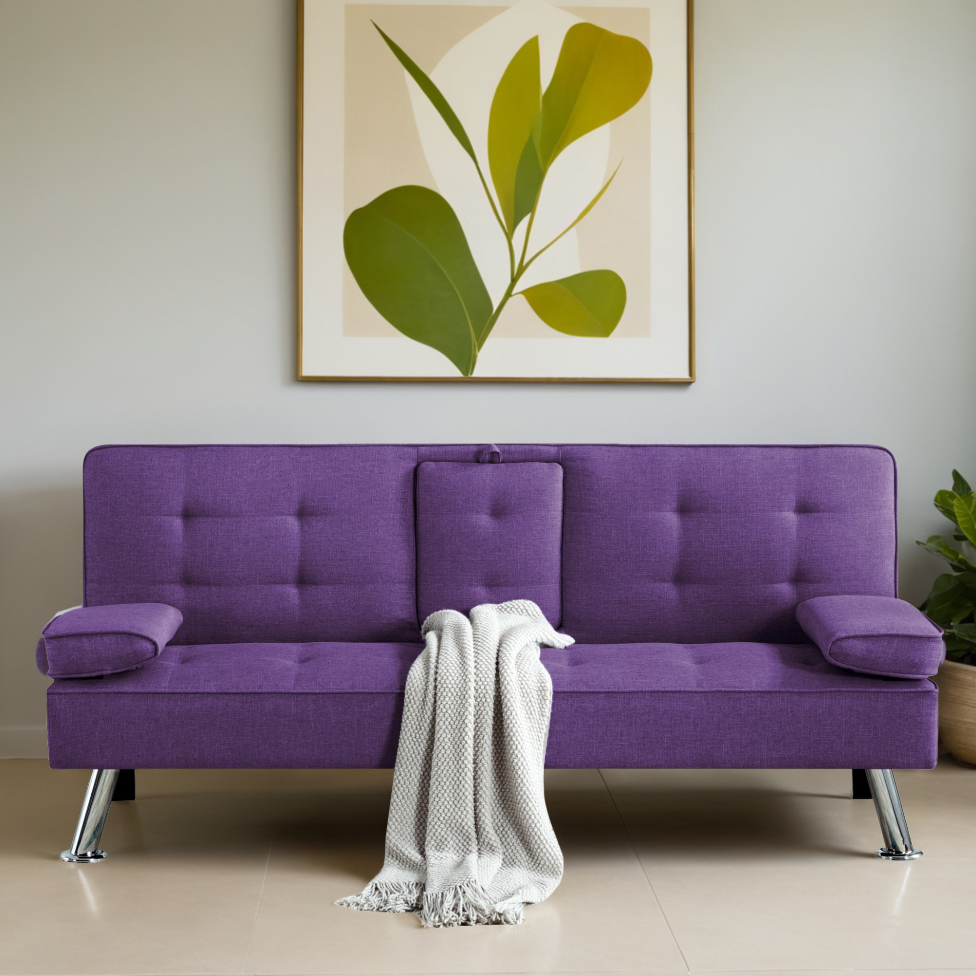 Ebern Designs 65" Wide Convertible Upholstered Reclining Sleeper Sofa ...