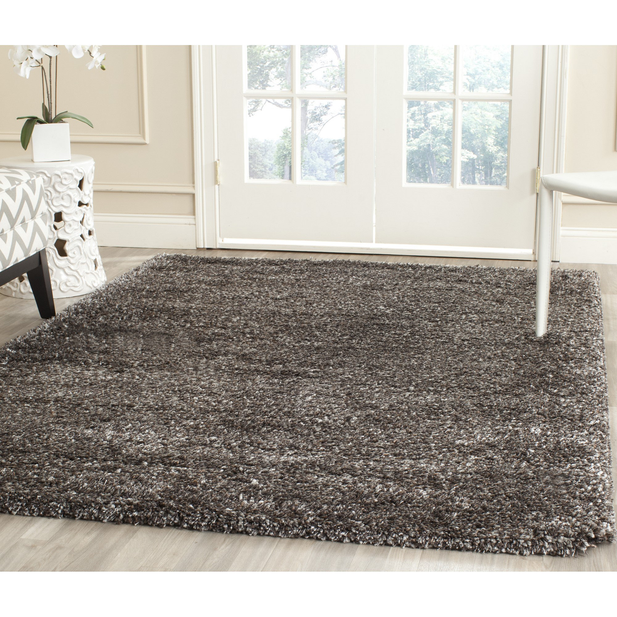 Mercer41 Martelange Shag Performance Solid Color Rug | Wayfair