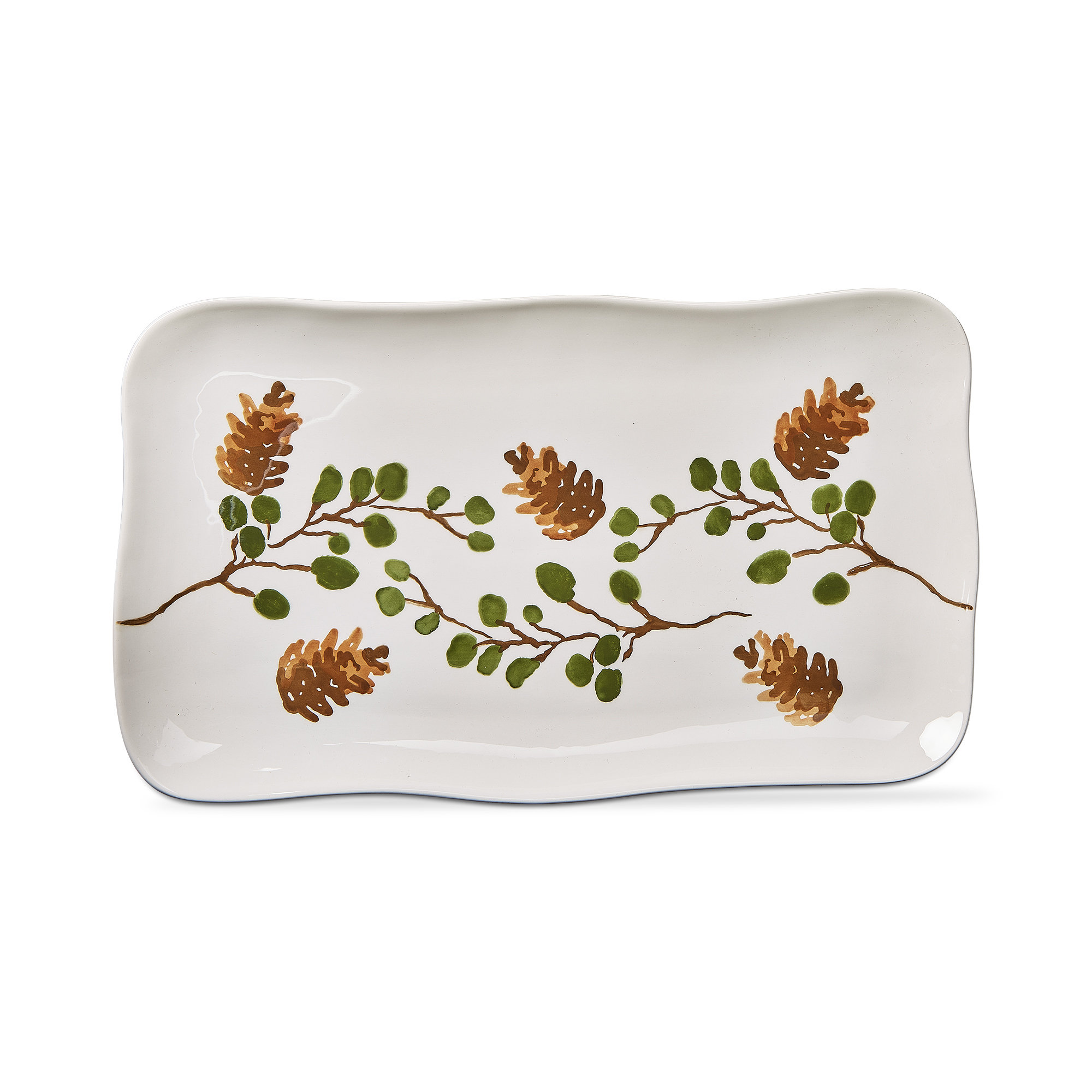 Ophelia & Co. Pinecone Sprig Rect Platter | Wayfair