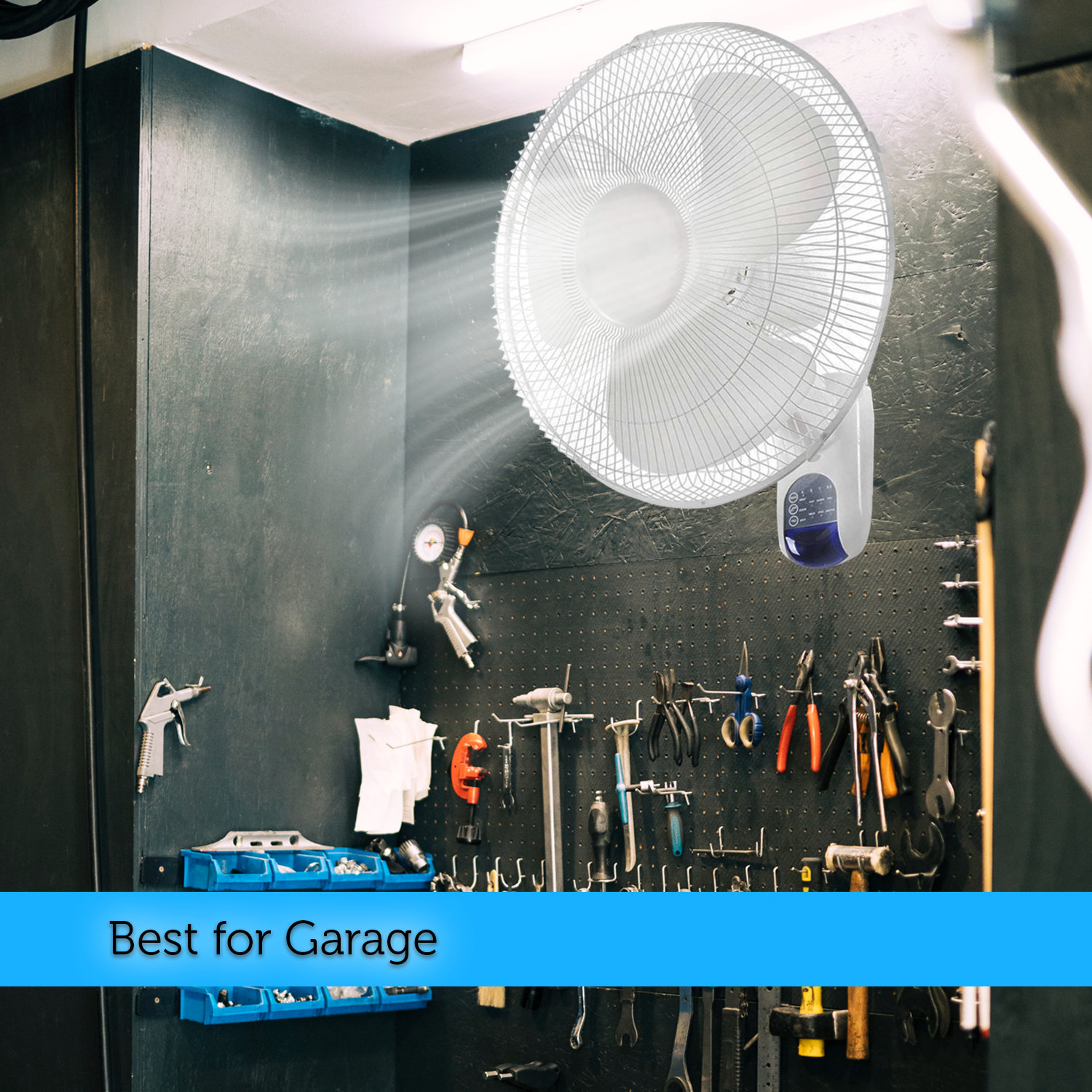 SenQWFa 16 in. White Digital Wall Mount Fan with Remote Control 3 ...