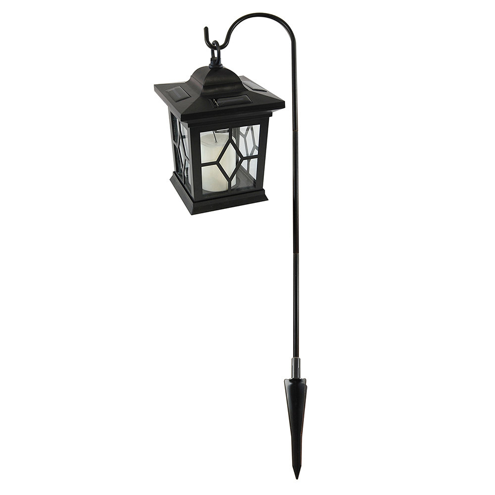 Longshore Tides Vanessa Black Solar Lantern with Shepherd's Hook ...