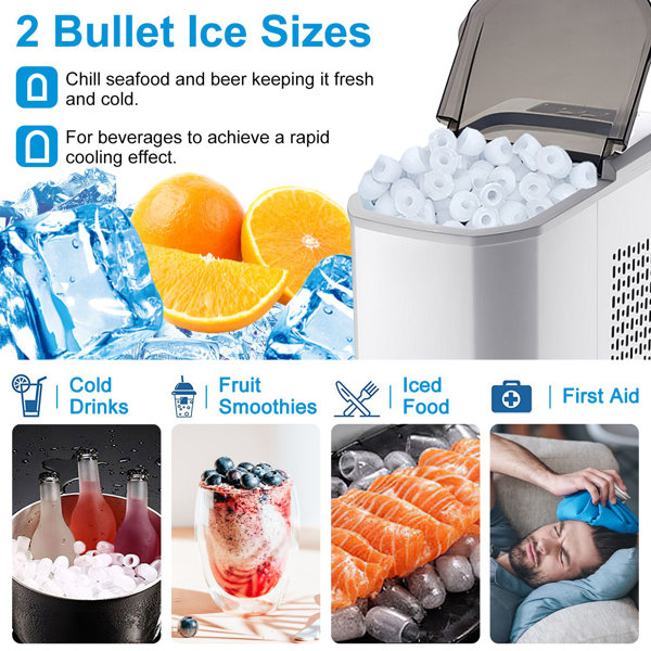 iMounTEK IMounTEK 33 Lb. Daily Production Ice Maker Machine Bullet Ice ...