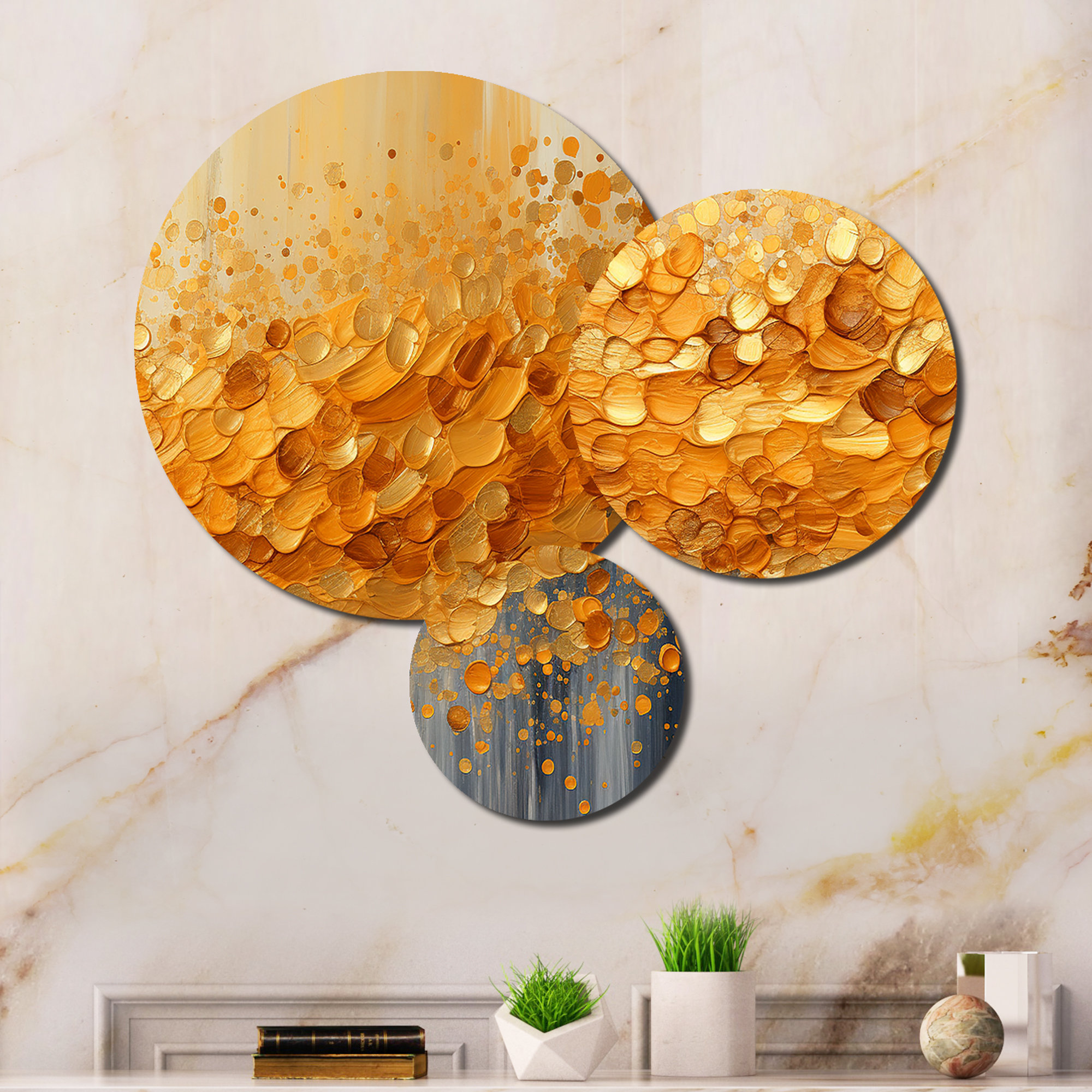 Ivy Bronx Golden Radiance I - Abstract Landscape Metal Wall Art Prints ...