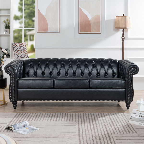 Alcott Hill® Chrishauna 84.7'' Faux Leather Sofa | Wayfair
