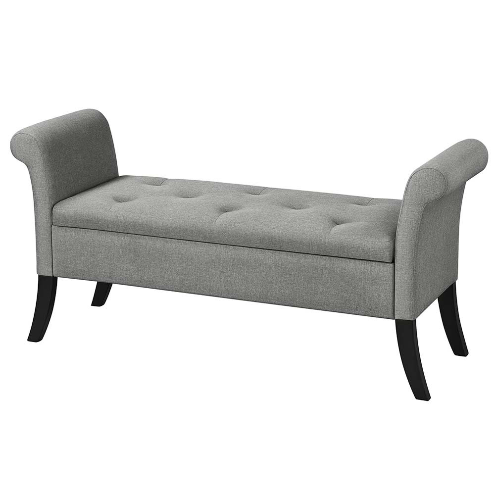 Red Barrel Studio® Storage Bench Modern Faux Leather Tufted Bench With ...