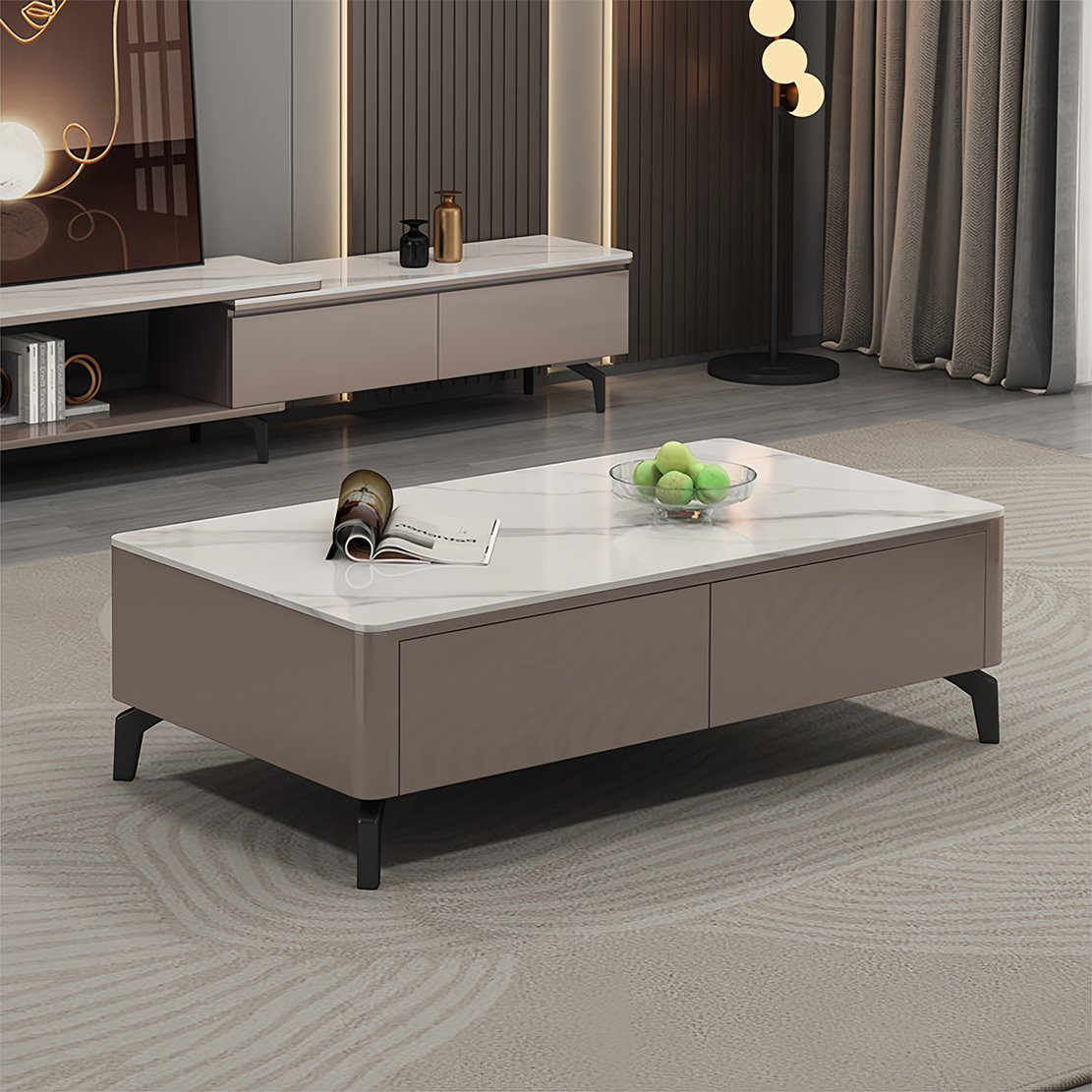 AWORET Modern simple rock plate coffee table | Wayfair