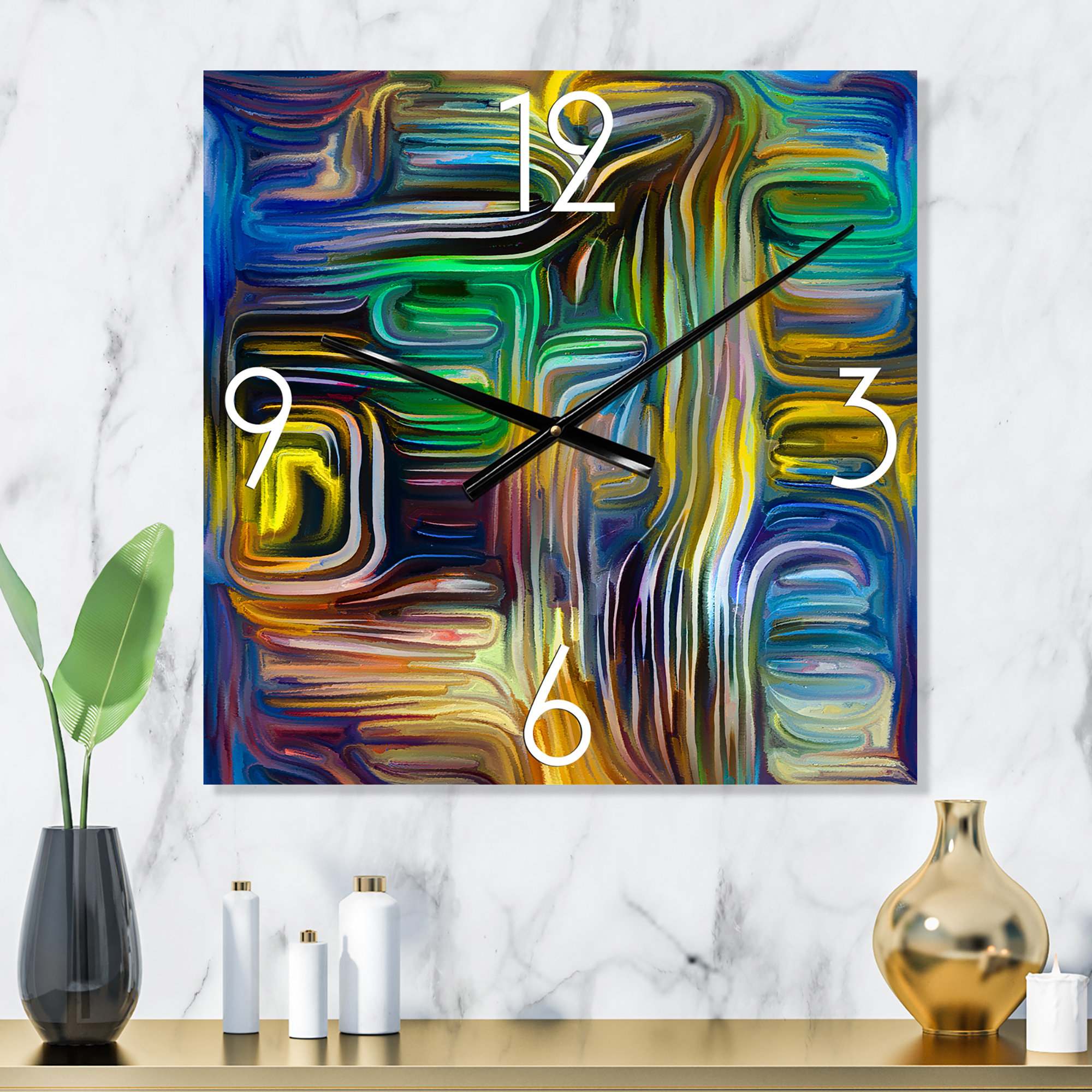 East Urban Home Colour Fusion VI - Modern Wall Clock | Wayfair