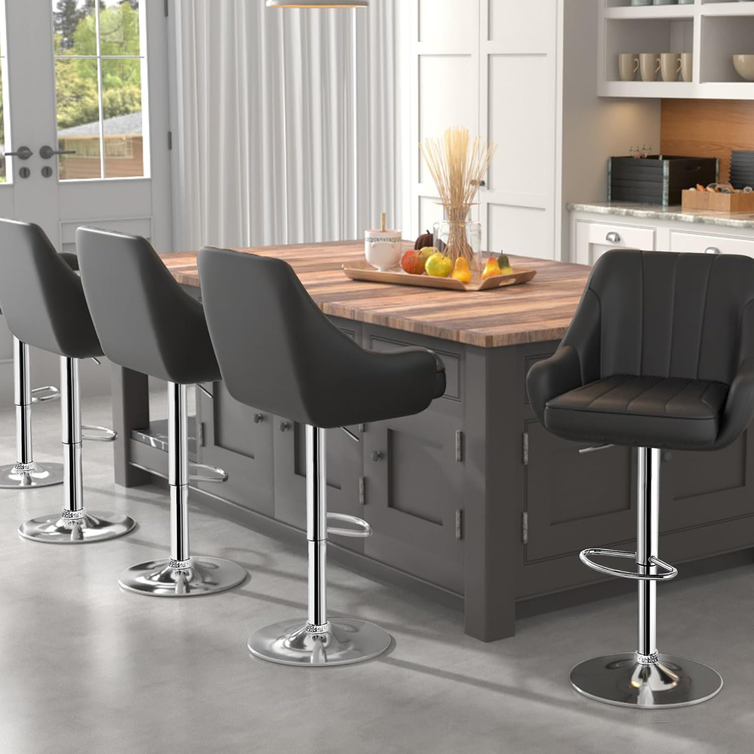 Hokku Designs Barstools Set of 4, Counter Height Bar Stools Adjustable ...