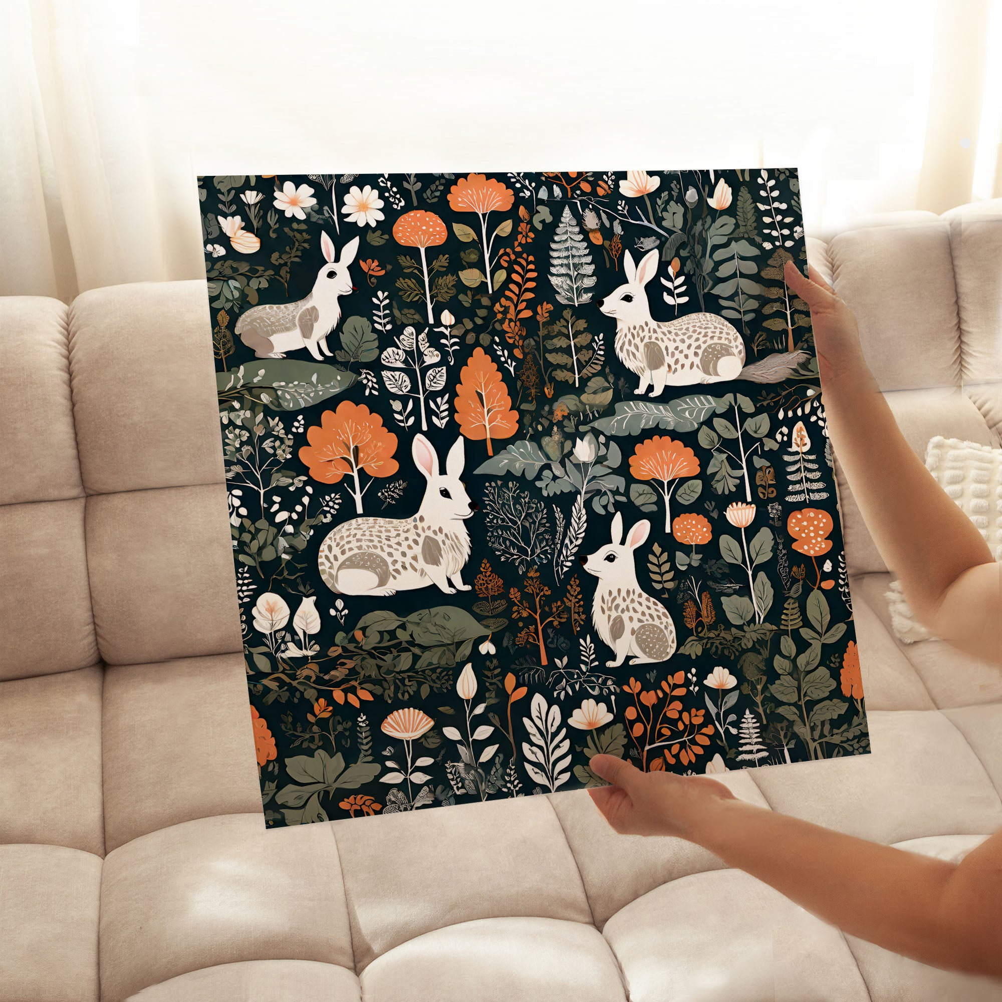 August Grove® Animals Bunny Rabbits I Scandinavian Unframed Art Print ...