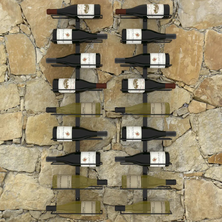 Belfry Kitchen Lorrona Wall-mounted Wine Racks for 18 Bottles Black ...