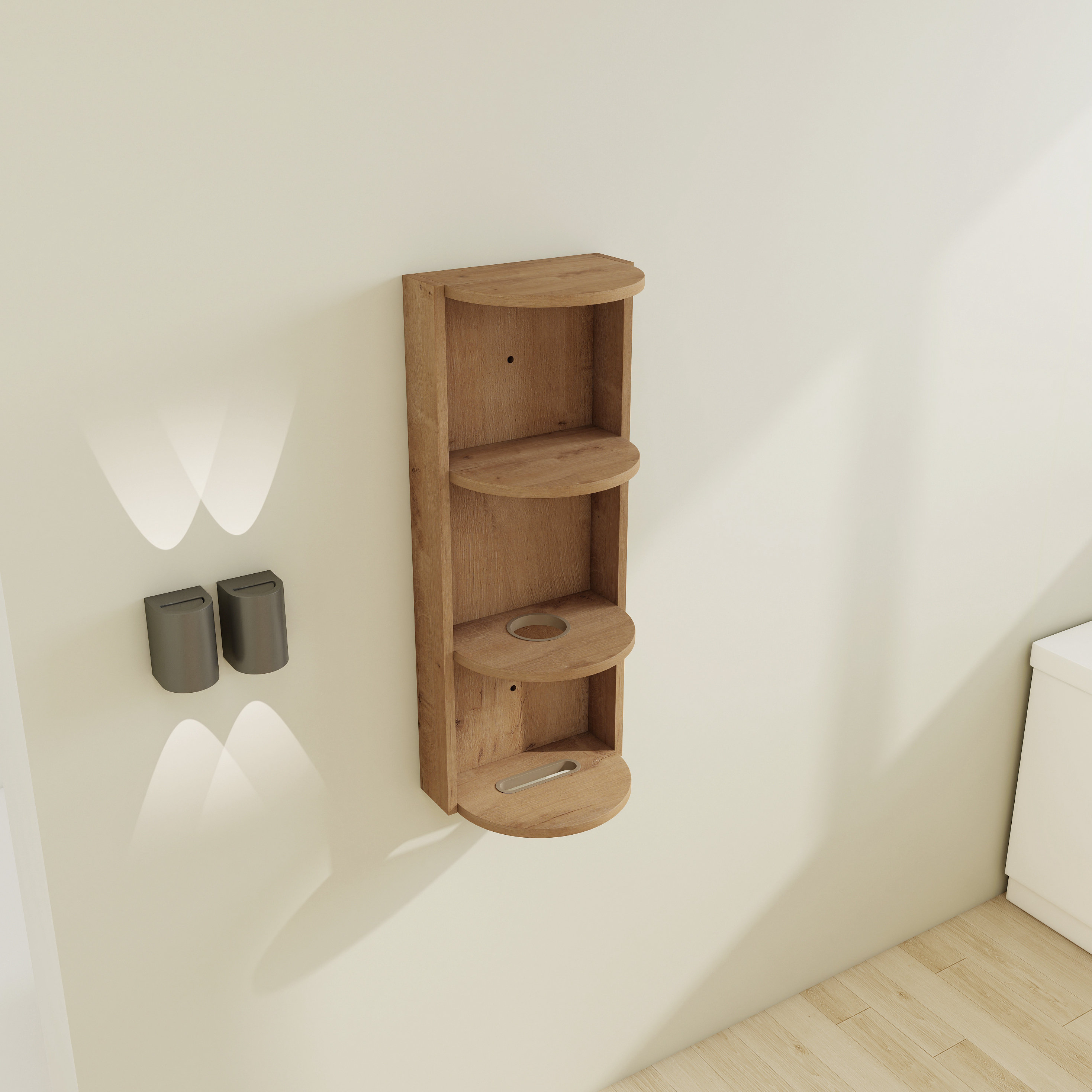 Wondrous Iconic 12" Bathroom Wall-Mounted Storage Rack, Float Mounting ...