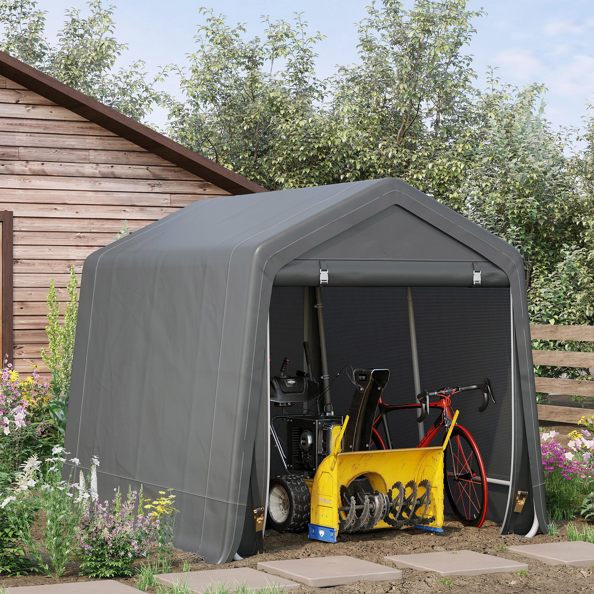 BVNECXP Carport Portable Garage, Heavy Duty Storage Tent, Patio Storage ...