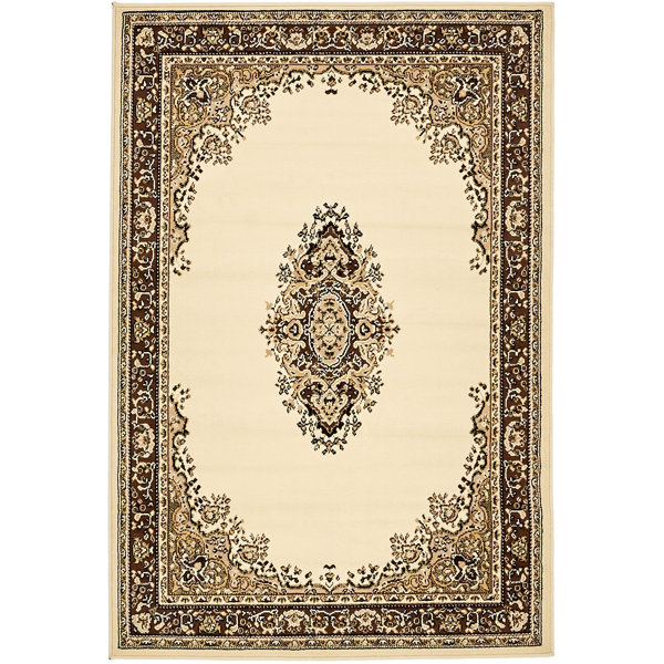 World Menagerie Balthrop Oriental Ivory/Black/Browm Area Rug & Reviews ...