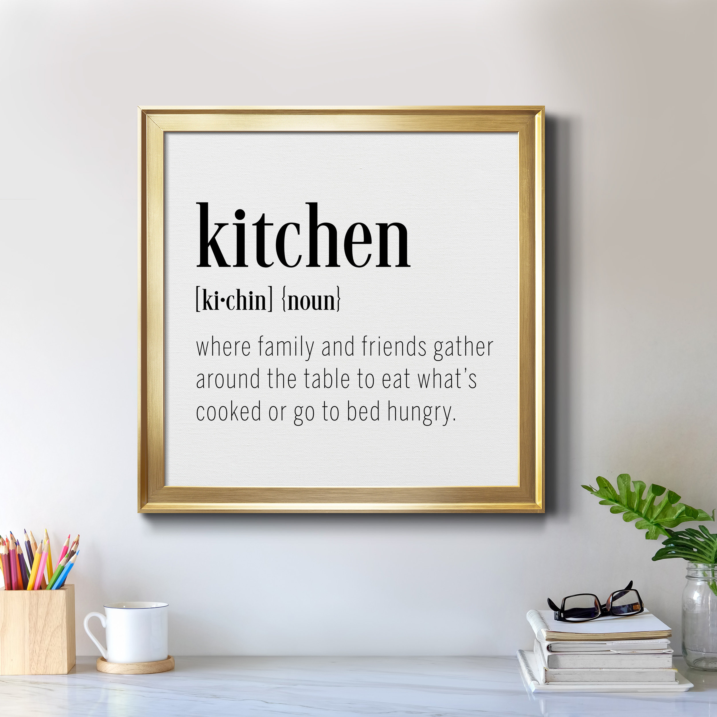 Trinx Kitchen Definition - Picture Frame Textual Art on Canvas | Wayfair