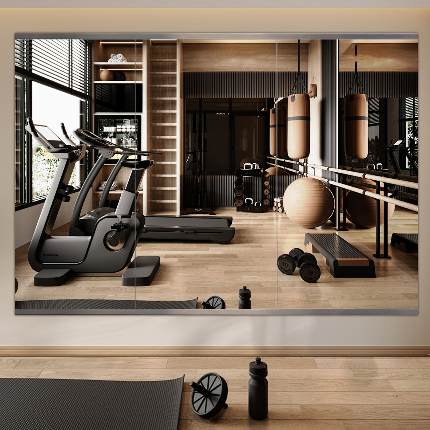 Wrought Studio™ Laberta Flat Mirror Home Gym Mirror, Dance Studio ...