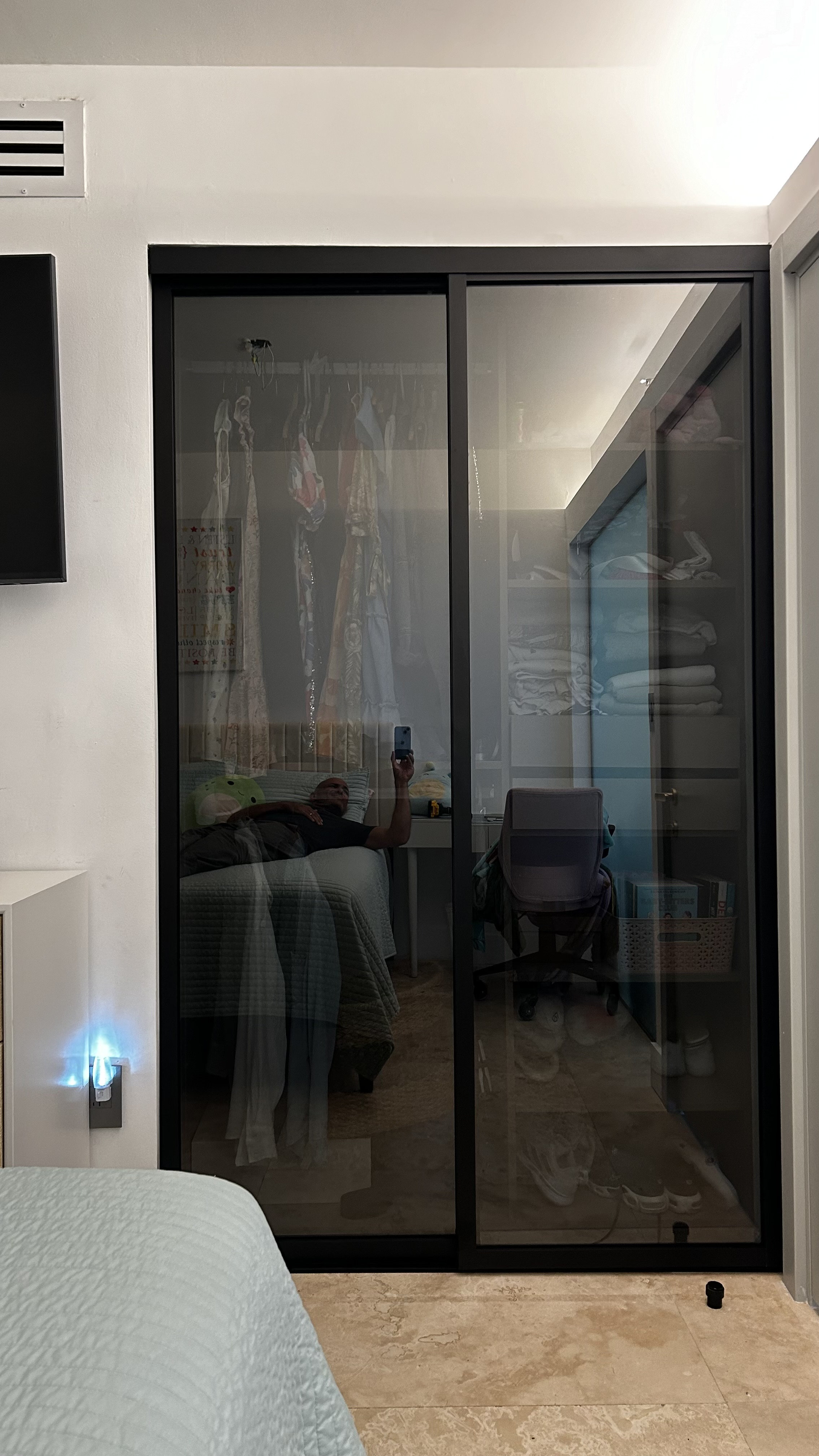 Doors22 2 Panel Lite Smoked Glass Sliding Closet Doors - Aluminum Frame ...