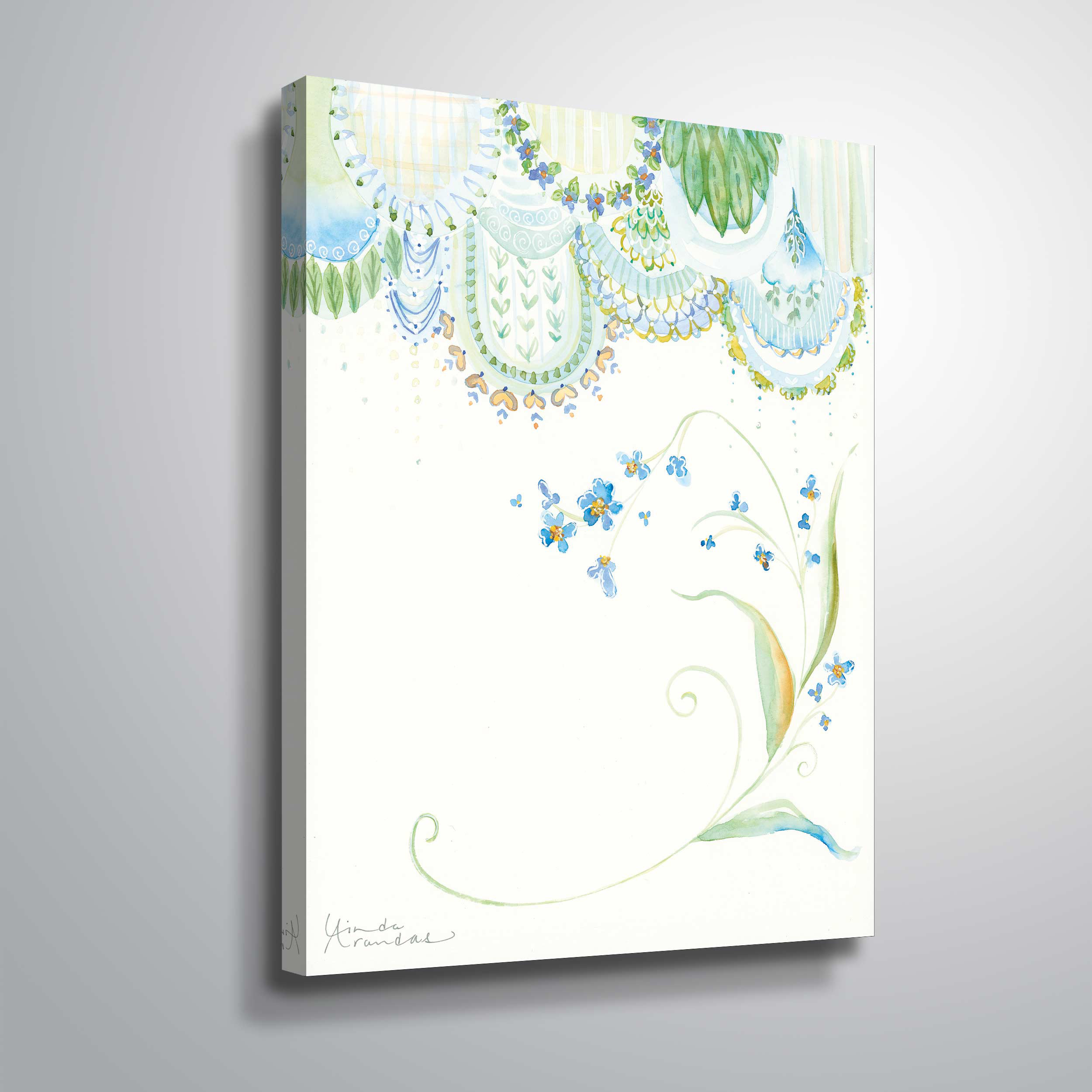 Trinx Forget Me Not Thoughts - Painting on Canvas - Wayfair Canada
