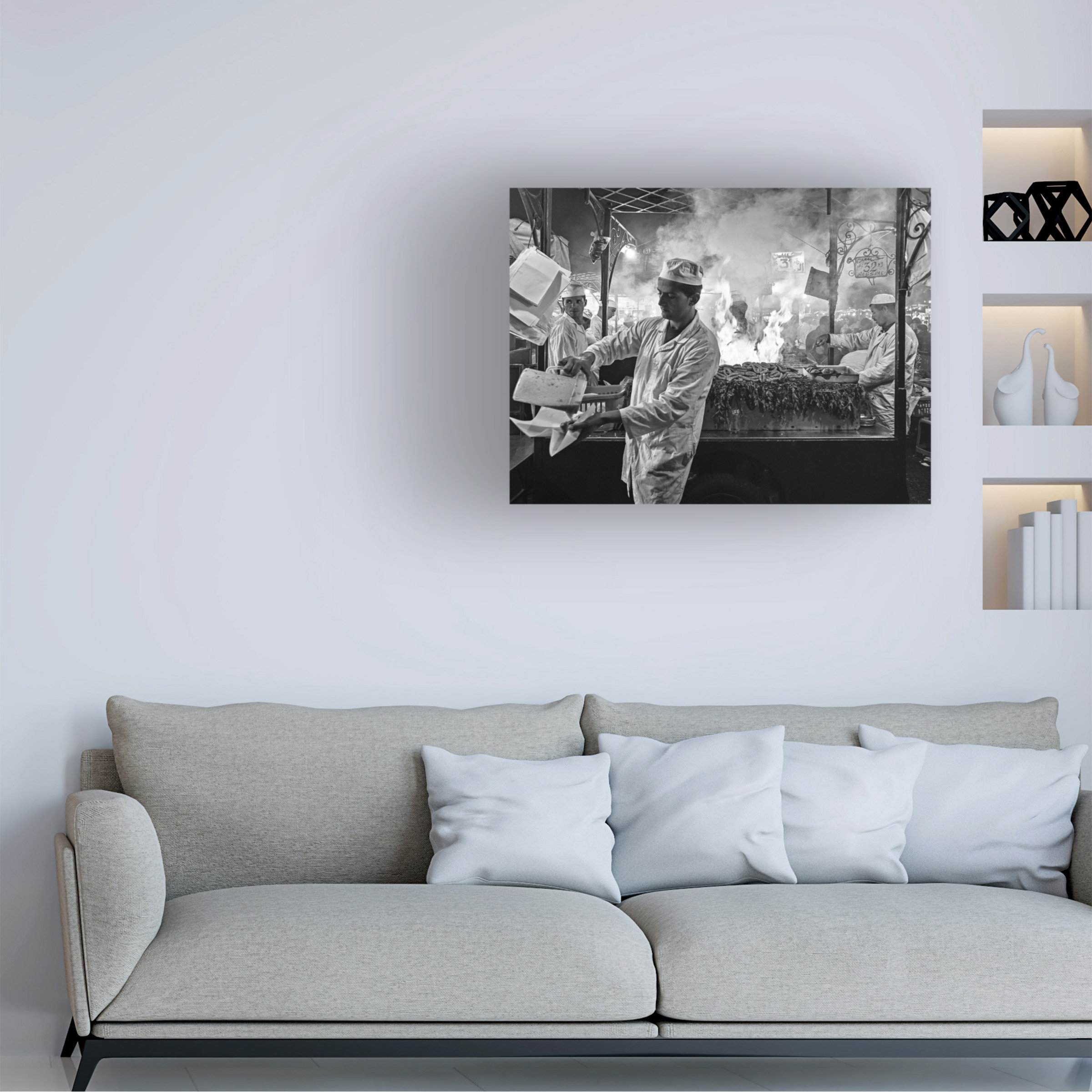 Ebern Designs Rodrigo Marin Street Cooking Canvas Art | Wayfair