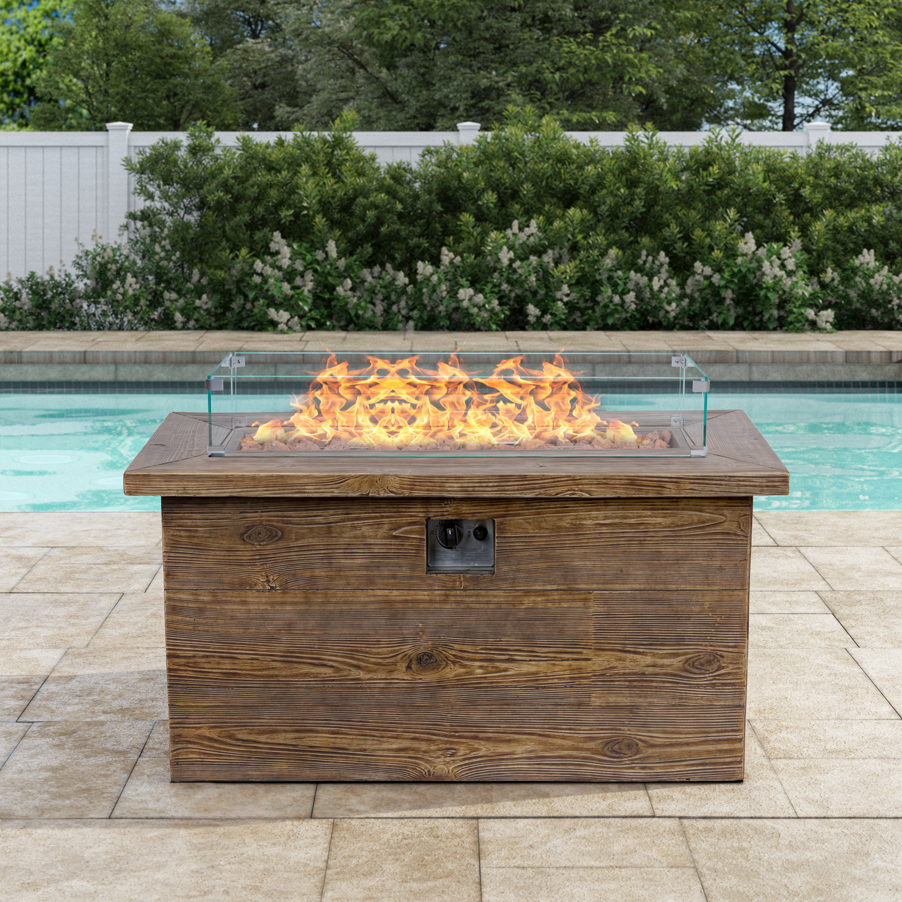 Loon Peak Imajean 48" W X 31" H Outdoor Propane Fire Pit Table With ...