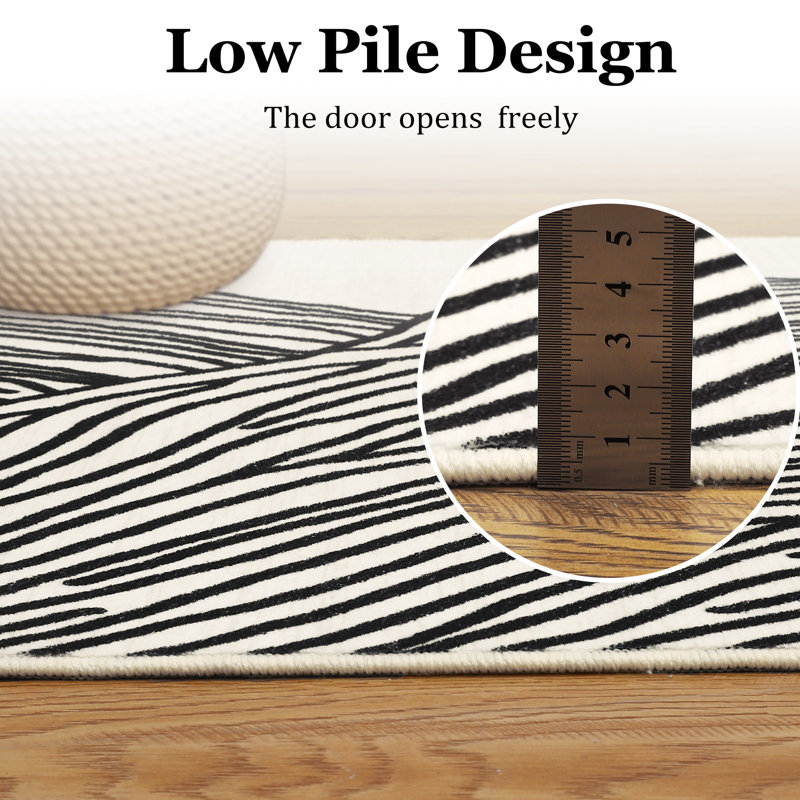 Wrought Studio™ Jawairia Abstract Machine Woven Polyester Area Rug in ...