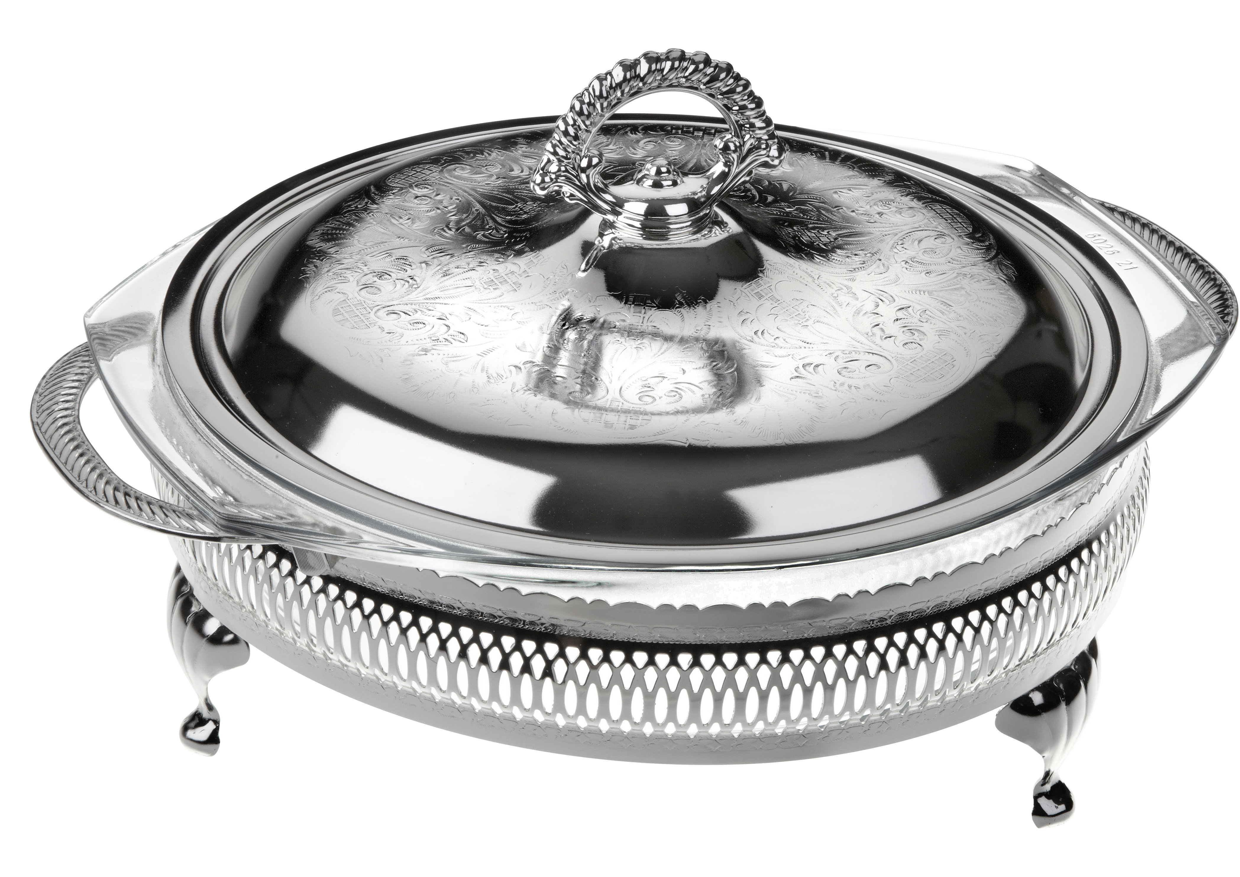 Corbell Silver Company Queen Anne Glass Round Casserole with Lid ...